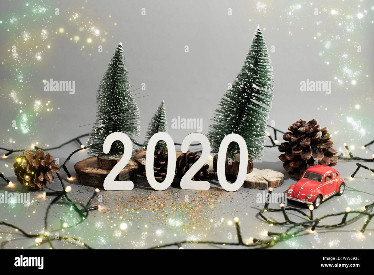 Happy New Year 2020. Symbol from number 2020 on gray background Stock ...