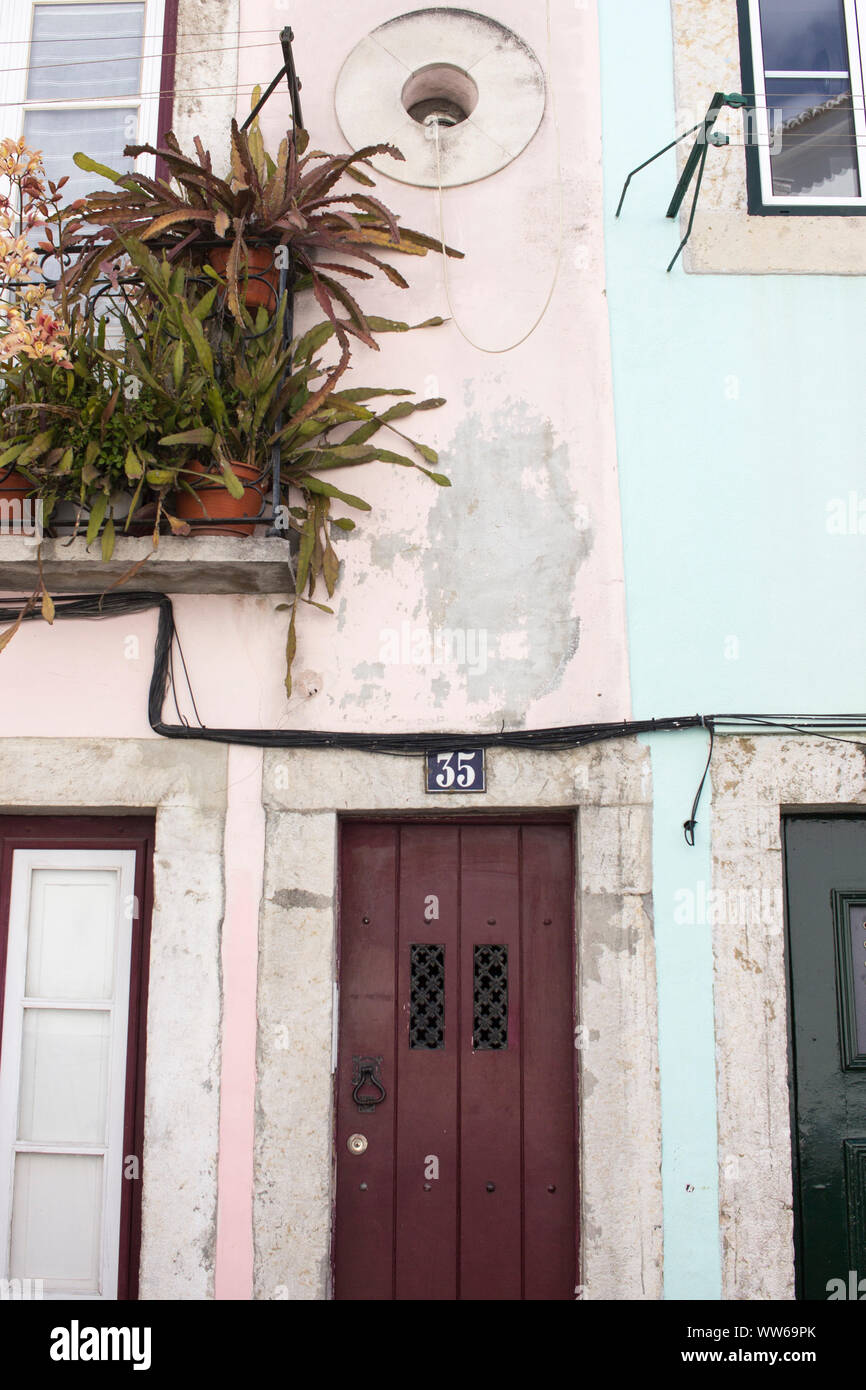 Detailed shots of the colorful lanes of Lisbon Stock Photo - Alamy