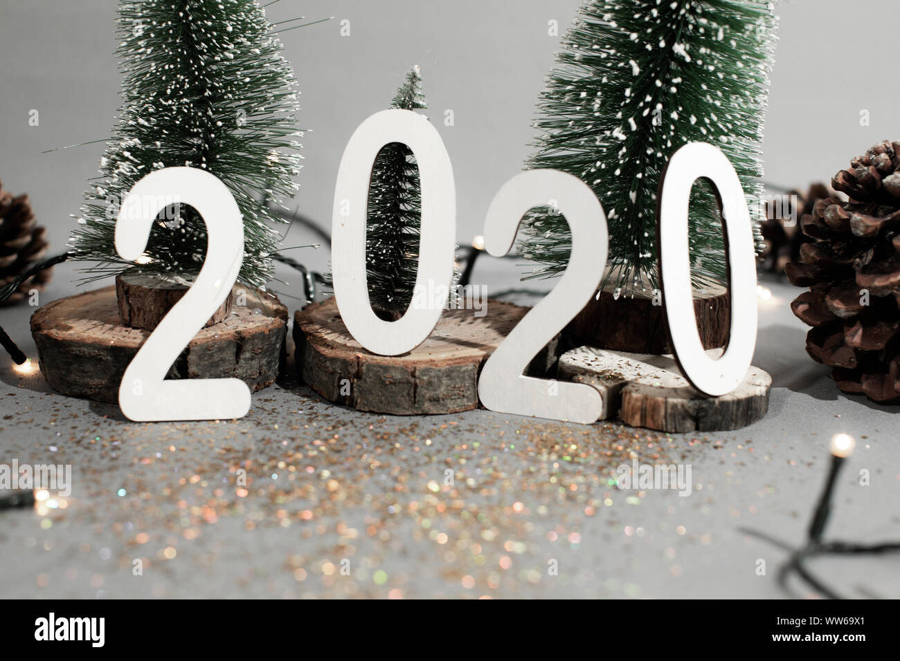 Happy New Year 2020. Symbol from number 2020 on gray background Stock ...