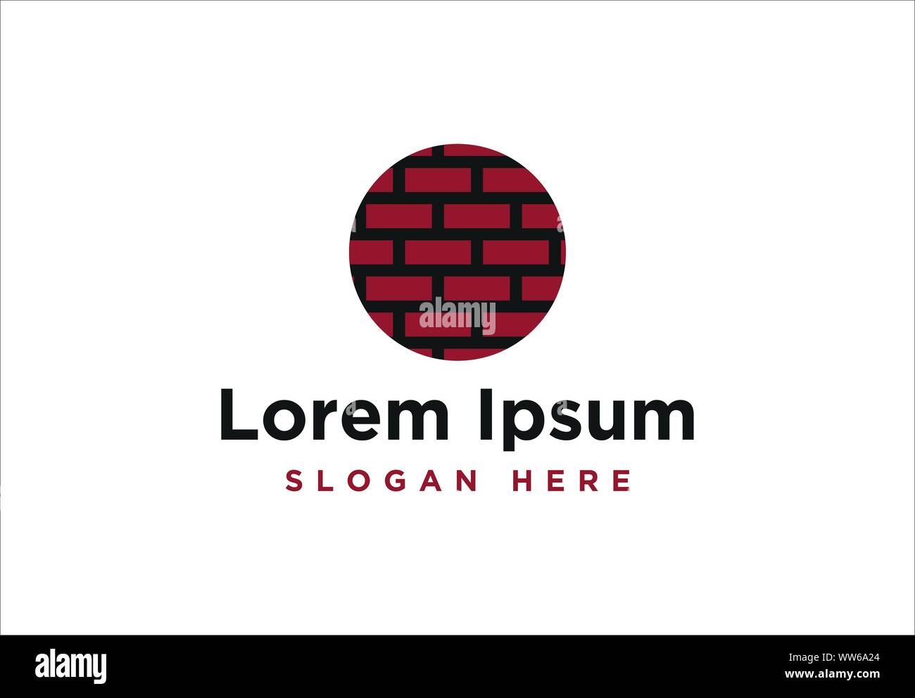 circle red brick Logo Inspiration isolated on white background Stock ...