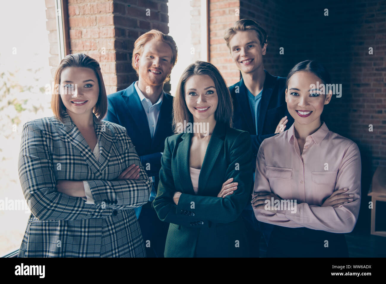 Portrait of nice clever smart intelligent lovely glamorous beautiful ...