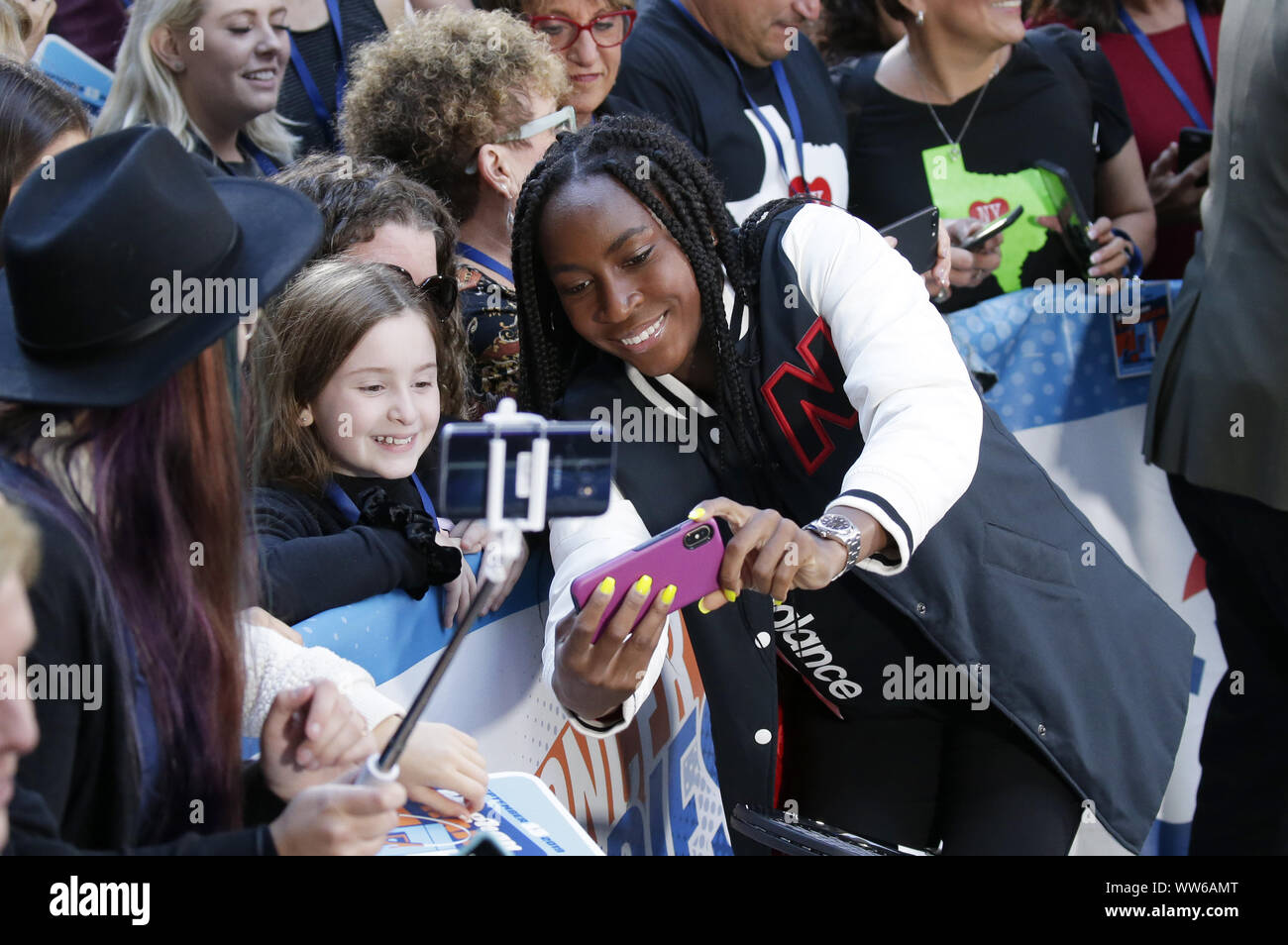 New York, United States. 13th Sep, 2019. Tennis star Coco Gauff takes ...