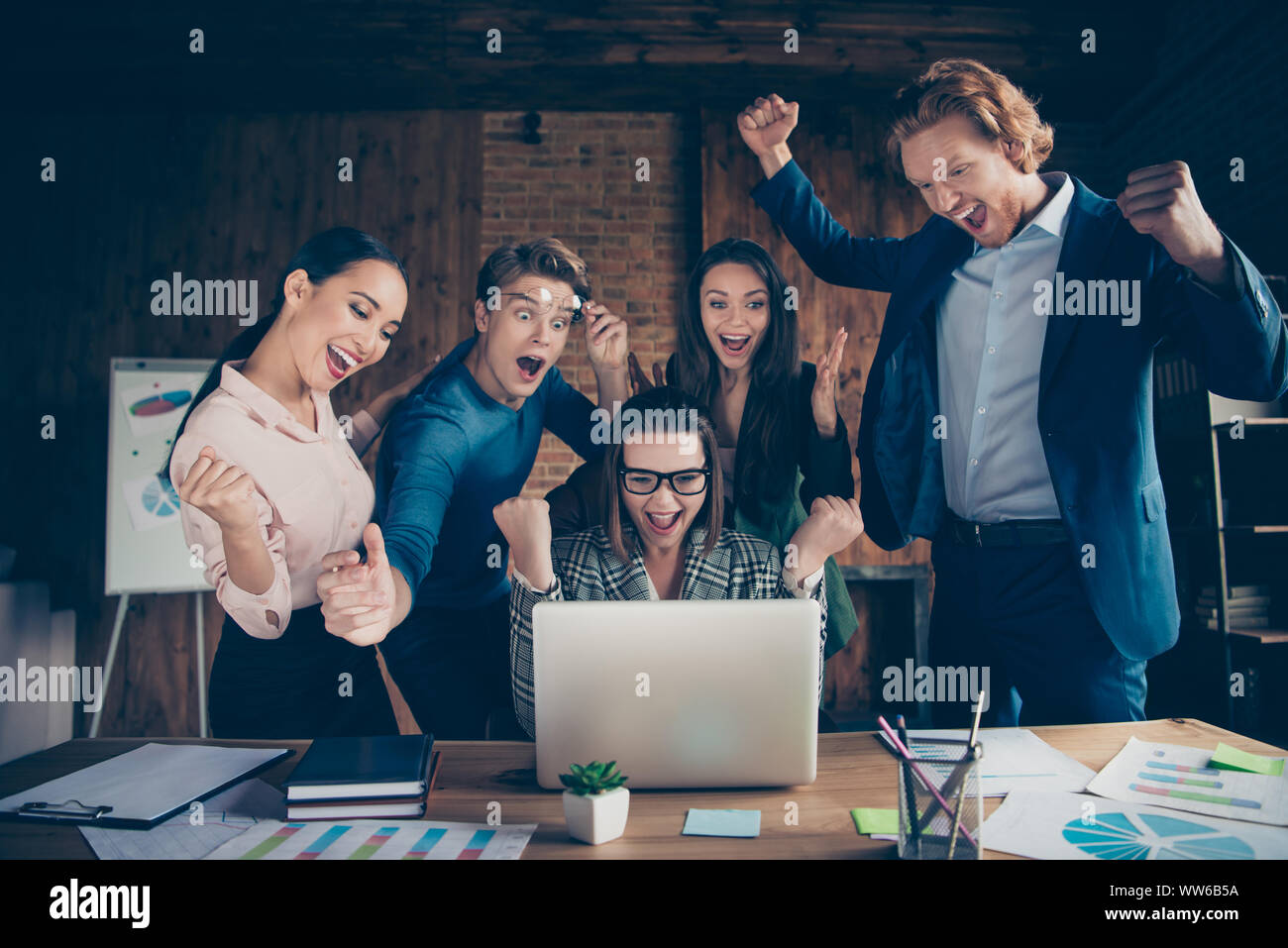 Close up photo yelling business people he him his she her big money ...