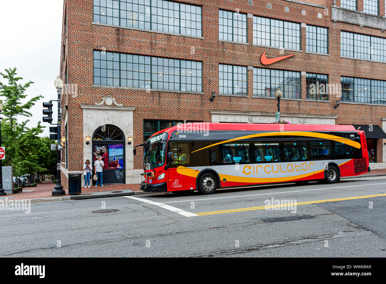 Washington DC, USA - June 9, 2019: Public transport bus on the street ...