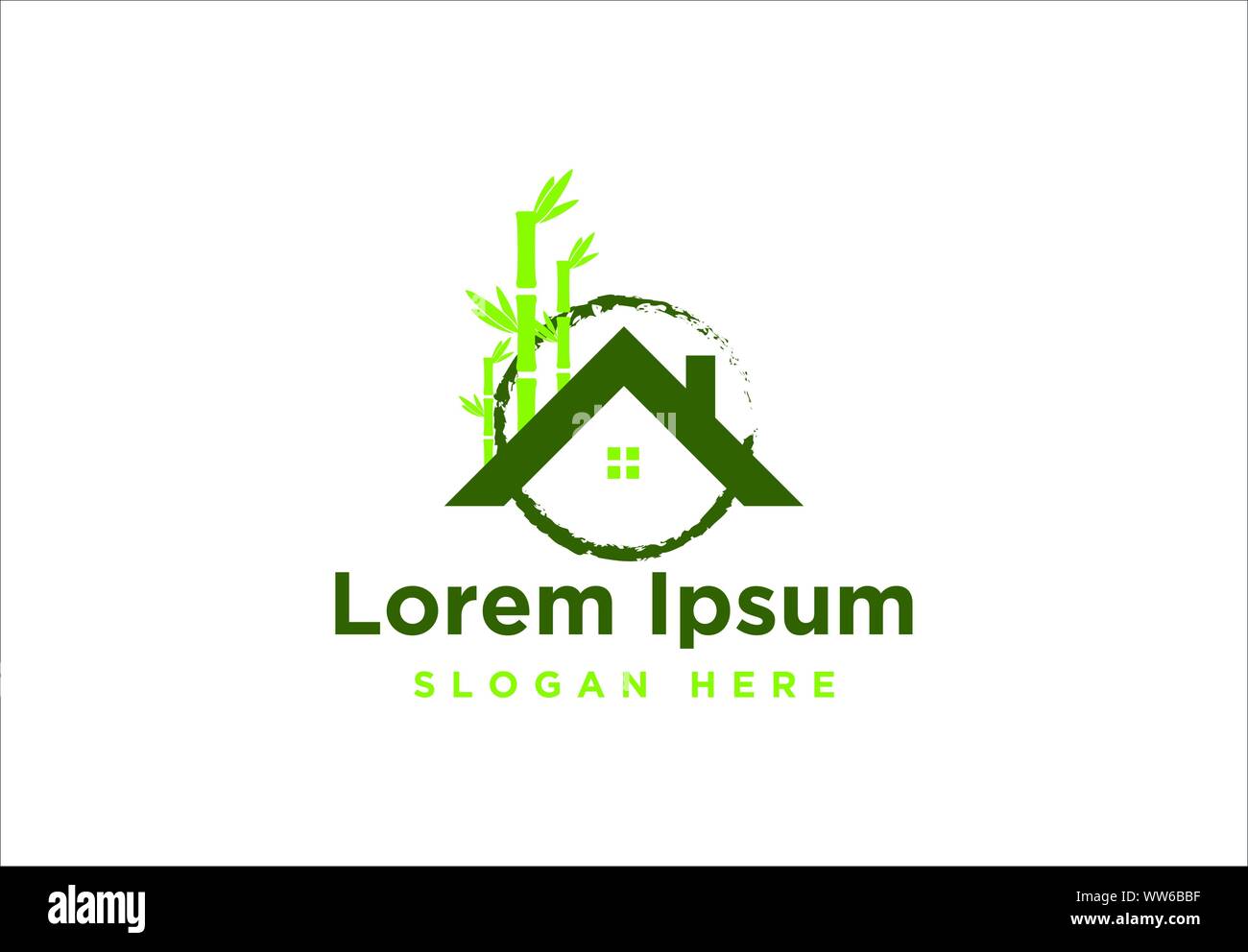 house and bamboo Logo Inspiration isolated on white background Stock ...
