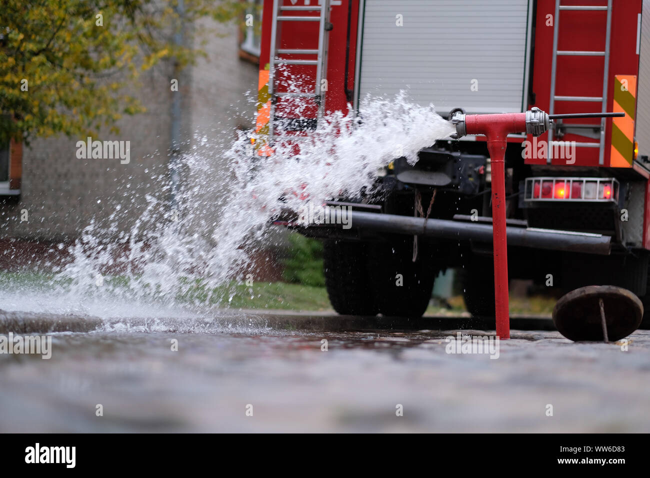 Source of water from underground utilities to extinguish a fire Stock ...