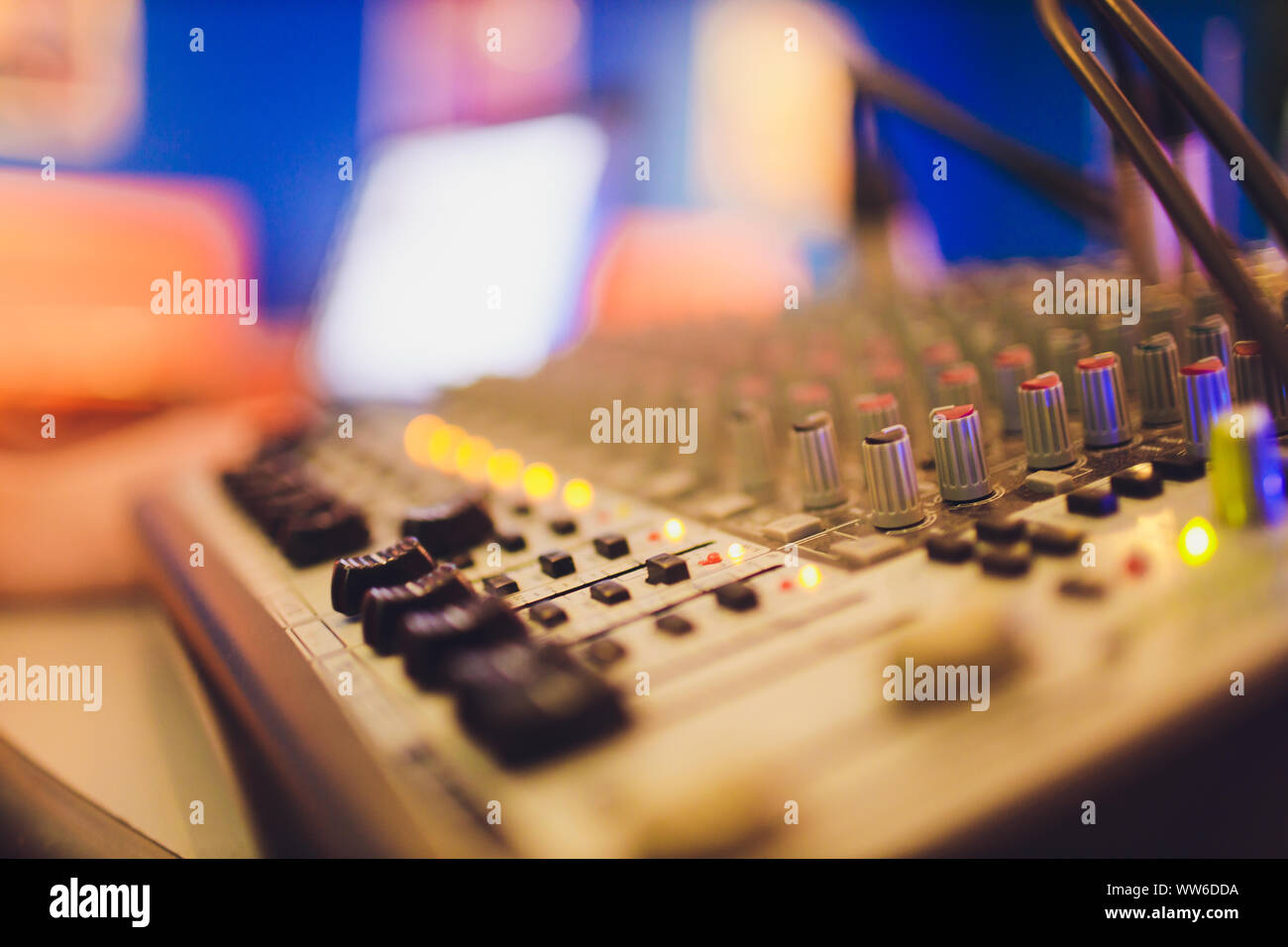 Mixing console for sound producer. Music. Sound. Sound controller ...