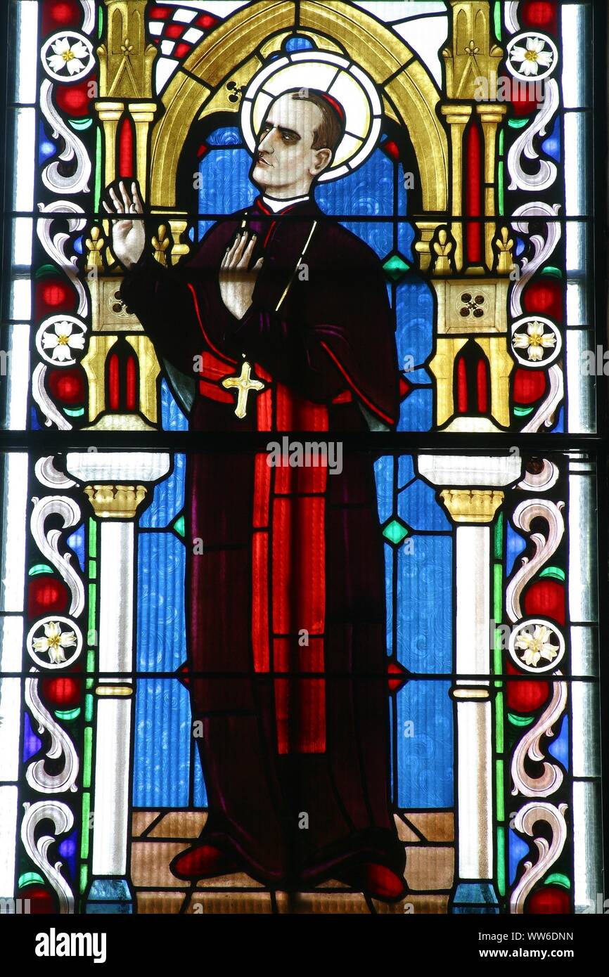 Blessed Aloysius Stepinac, stained glass window in the Saint Nicholas ...