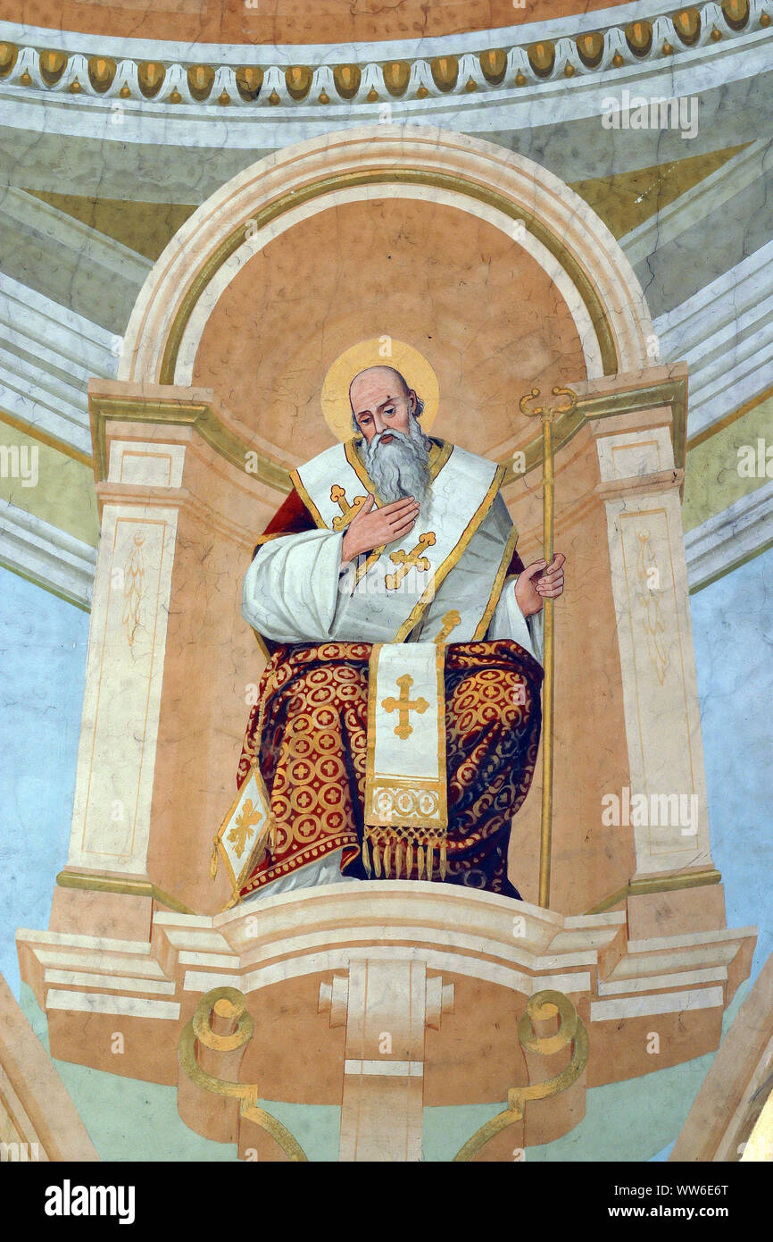 Basil of Caesarea, also called Saint Basil the Great, fresco on the ...