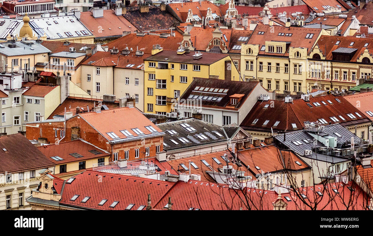 Prague roof tops tiles hi-res stock photography and images - Alamy
