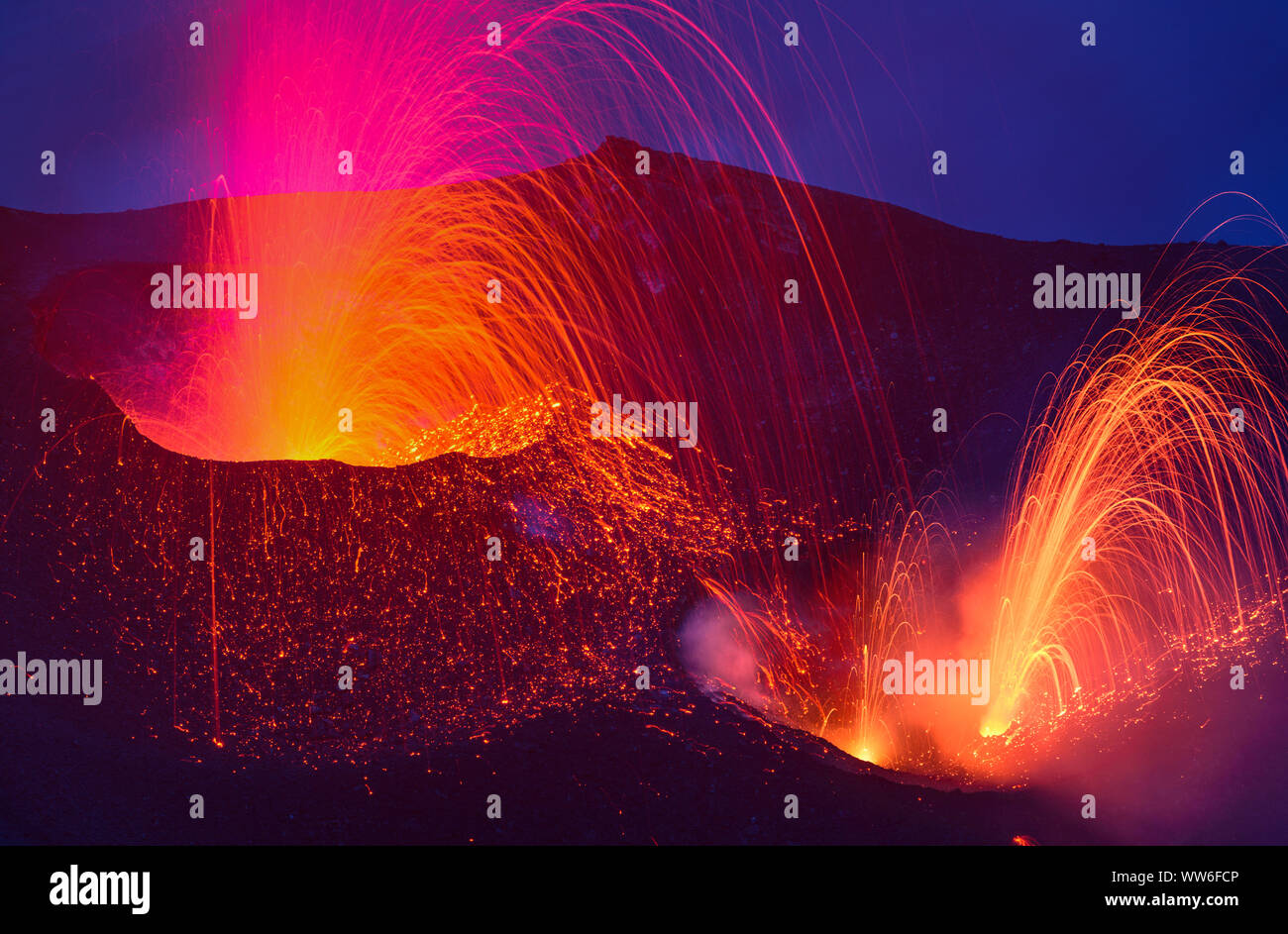 Italy, Sicily, Aeolian Islands, Stromboli, Stromboli Pizzo, Stromboli ...