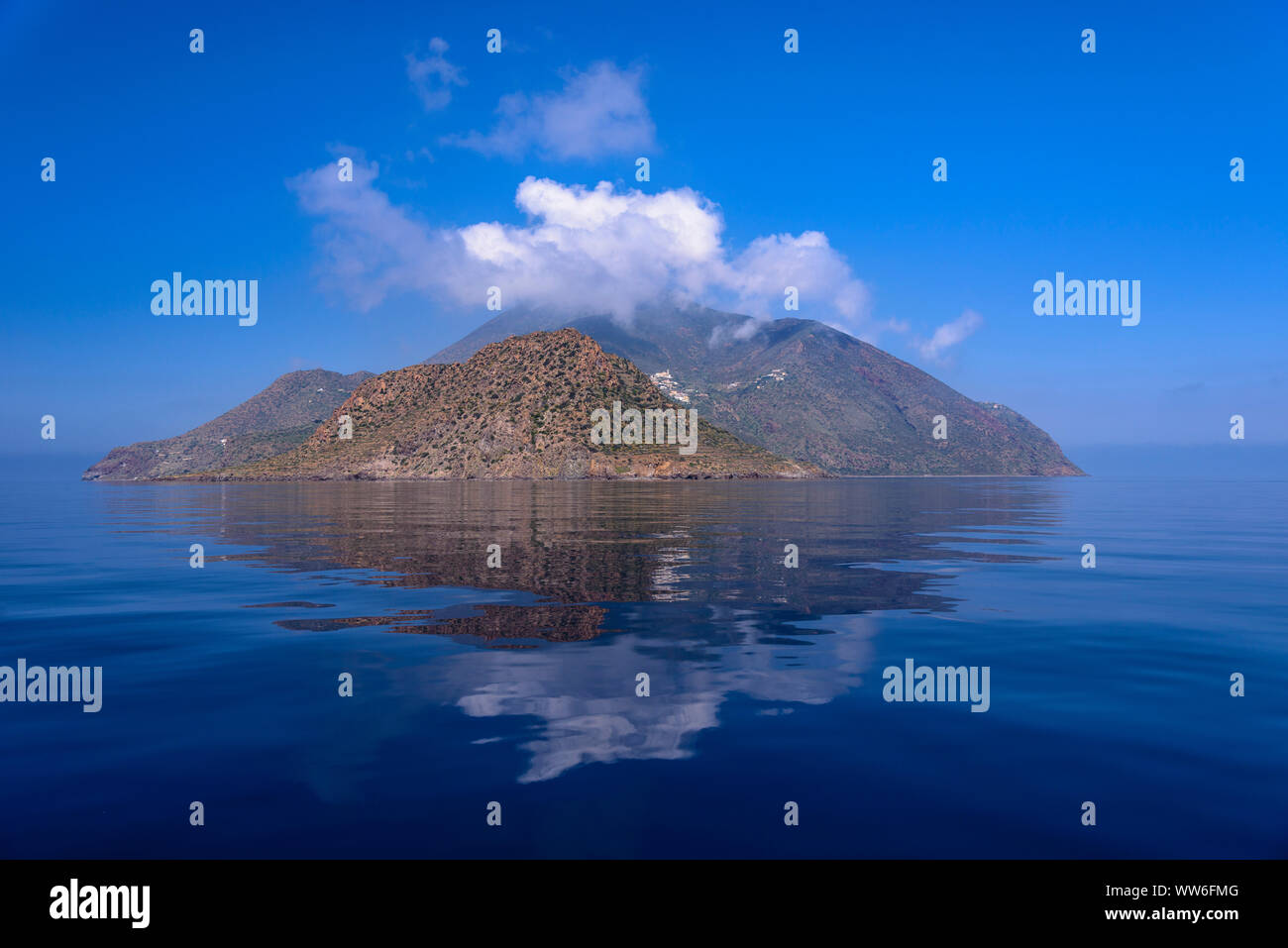 Italy, Sicily, Aeolian Islands, Filicudi, view from a boat Stock Photo ...