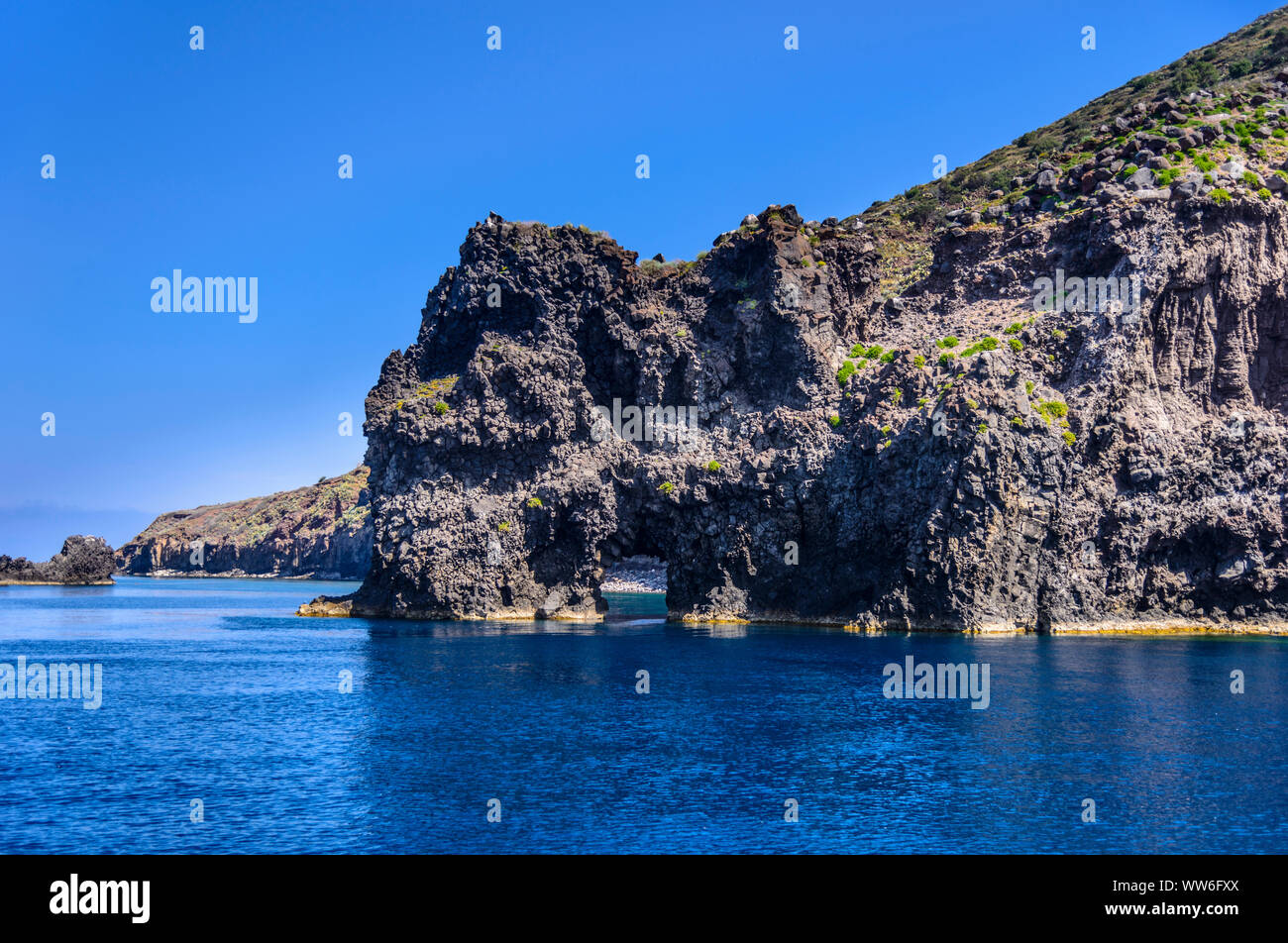Italy, Sicily, Aeolian Islands, Filicudi, Punta Perciato Stock Photo ...