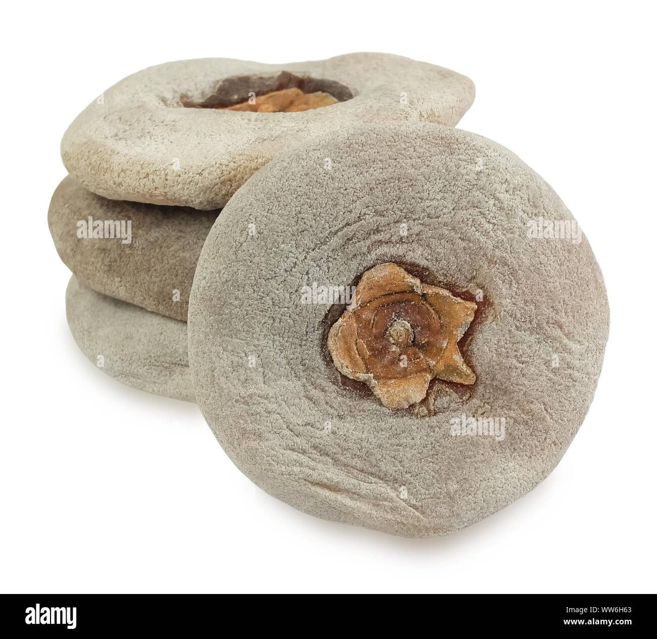 Tropical Fruit, Sweet Dried Kaki or Persimmons Isolated on White ...