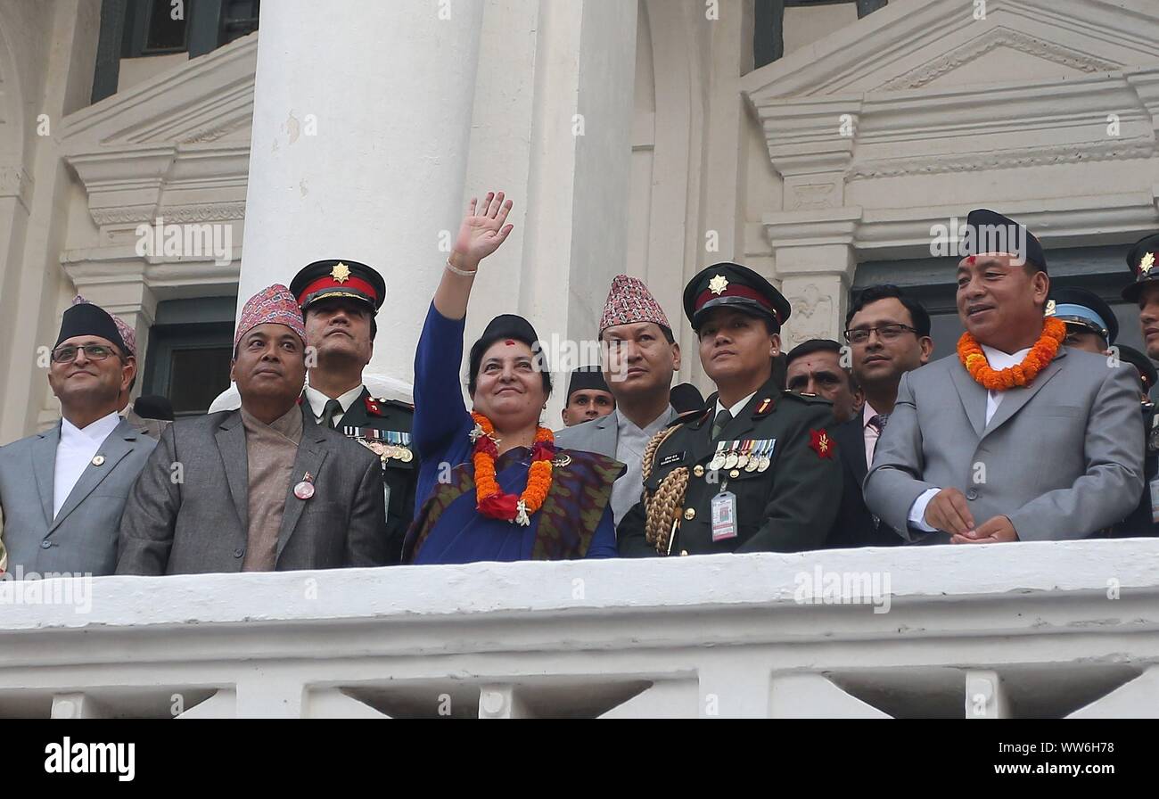 Kathmandu, Nepal. 13th Sep, 2019. Nepali President Bidhya Devi Bhandari ...