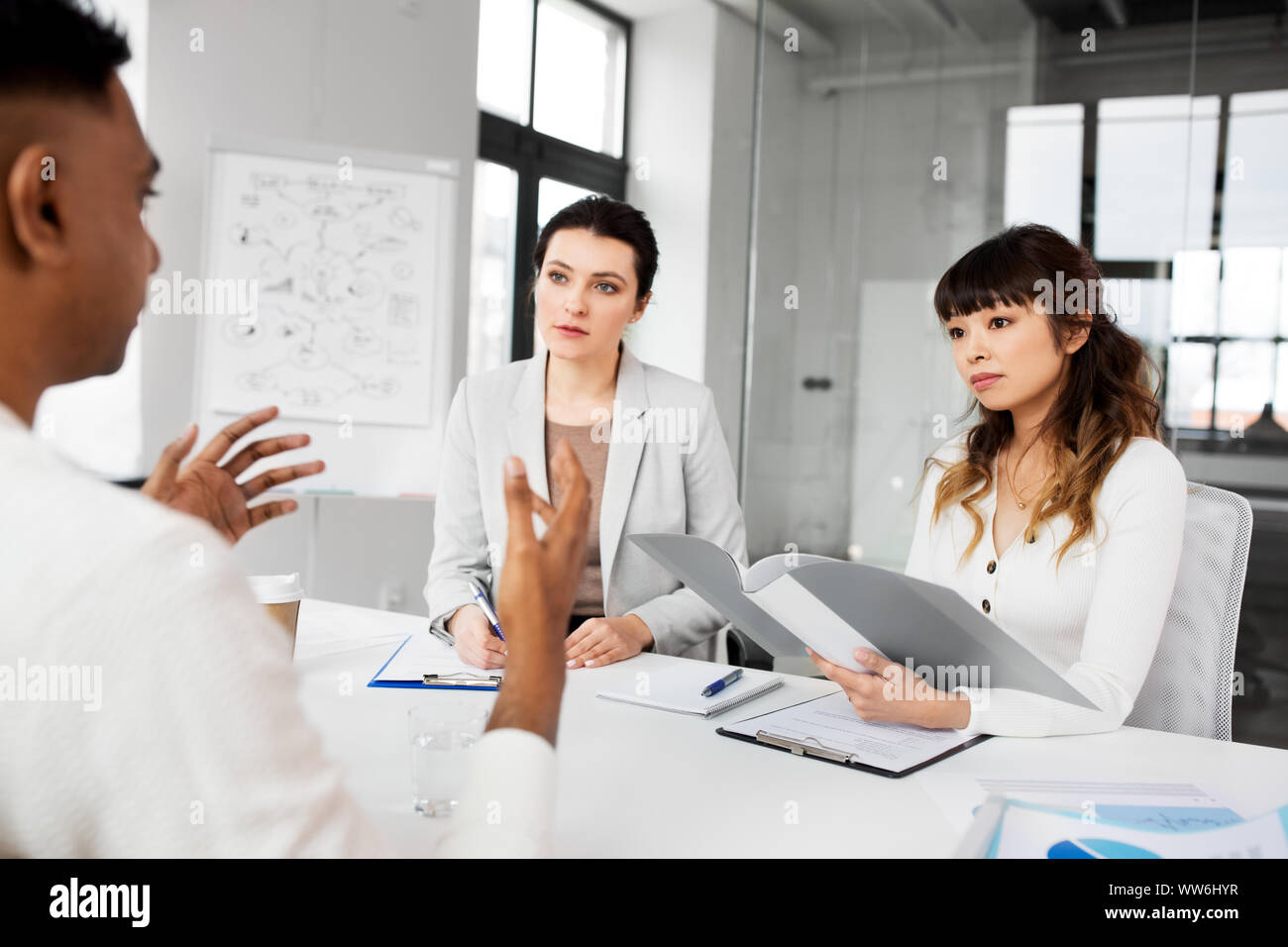 recruiters having job interview with employee Stock Photo - Alamy