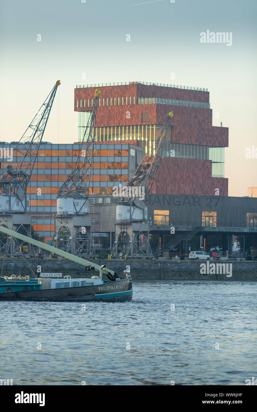 Part of the skyline of Antwerp, with the new museum building in the ...