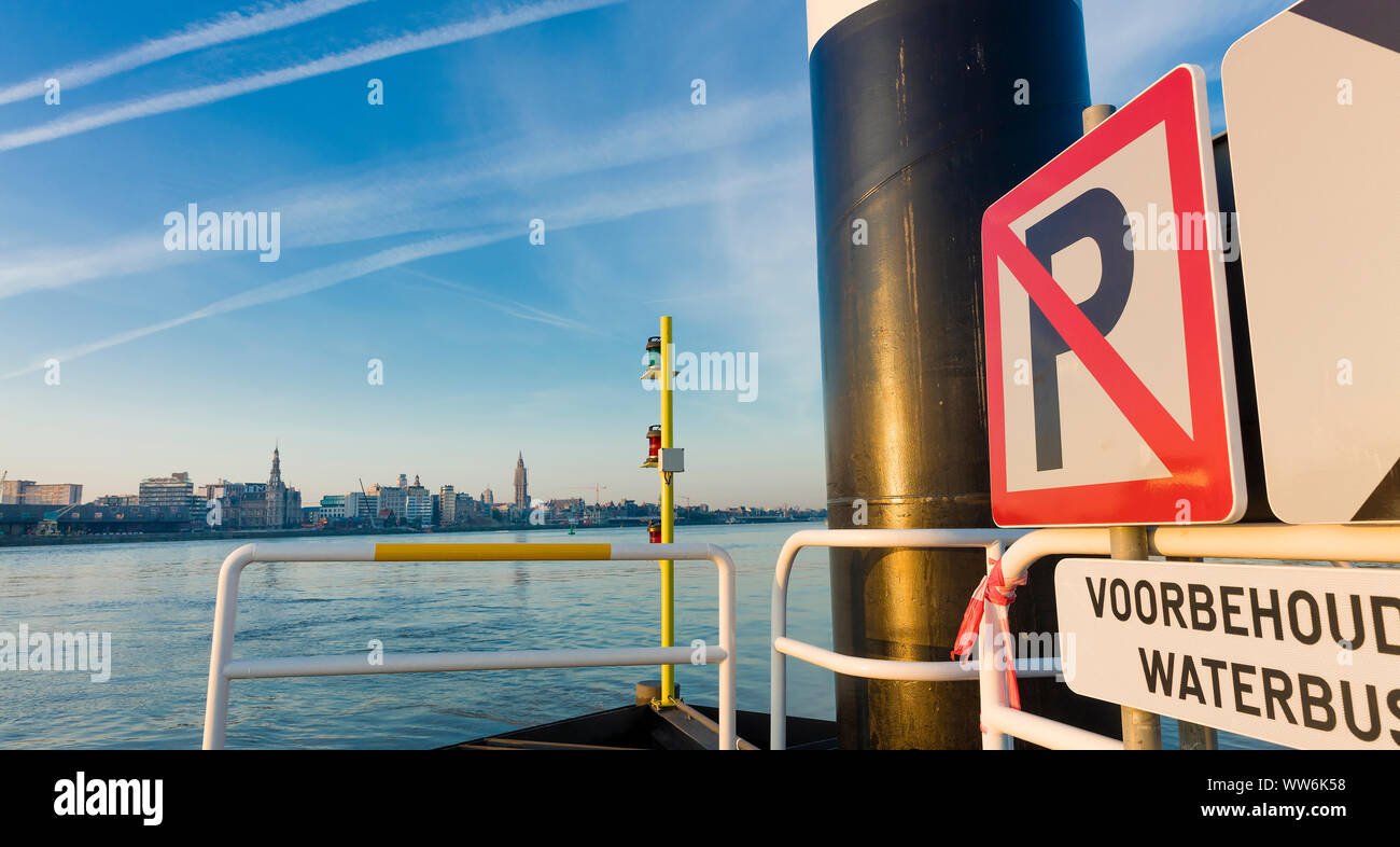 Skyline of Antwerp seen from the left bank Stock Photo - Alamy