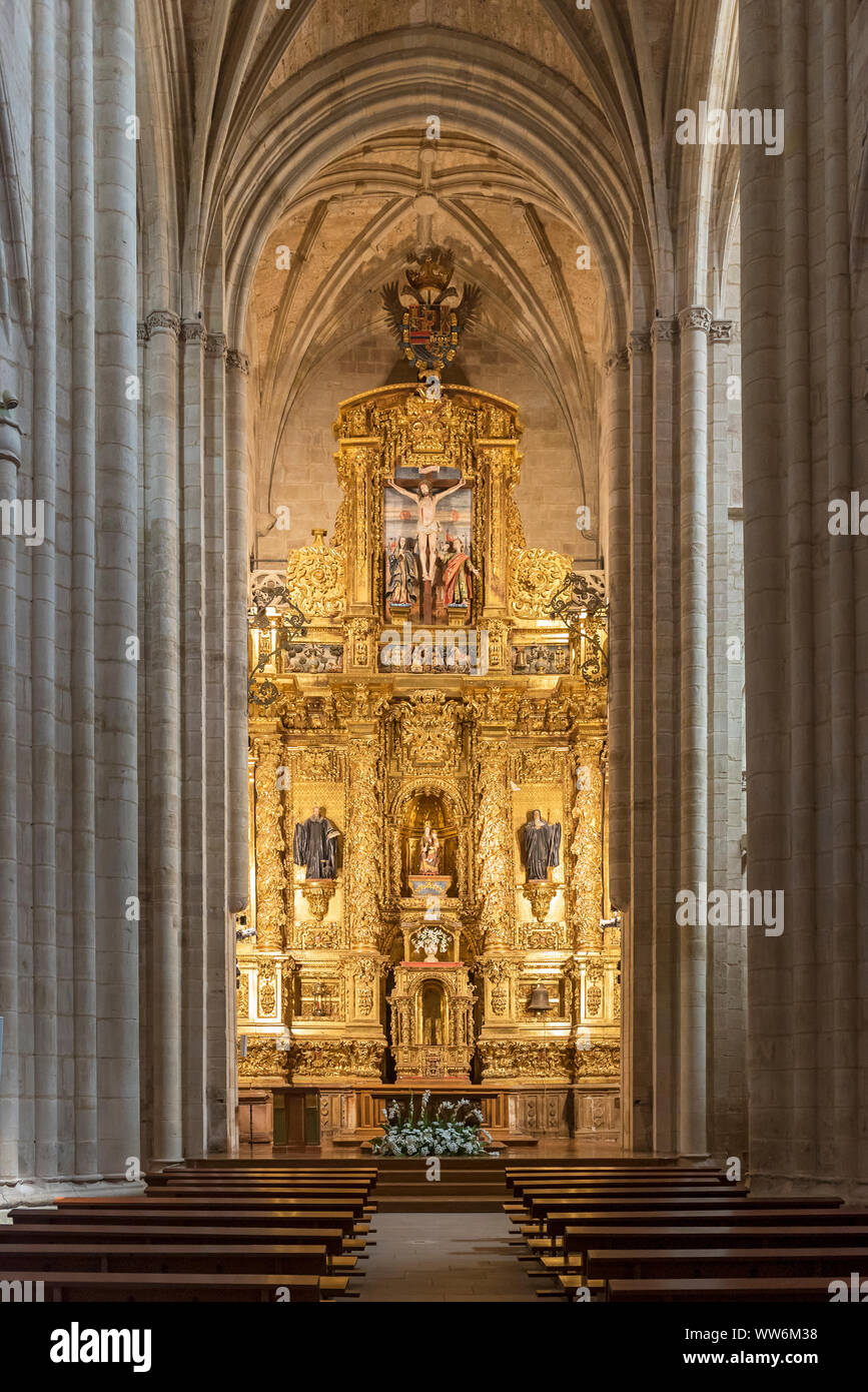 Interior of the church of the Santa María la Real monastery, Nájera, La ...