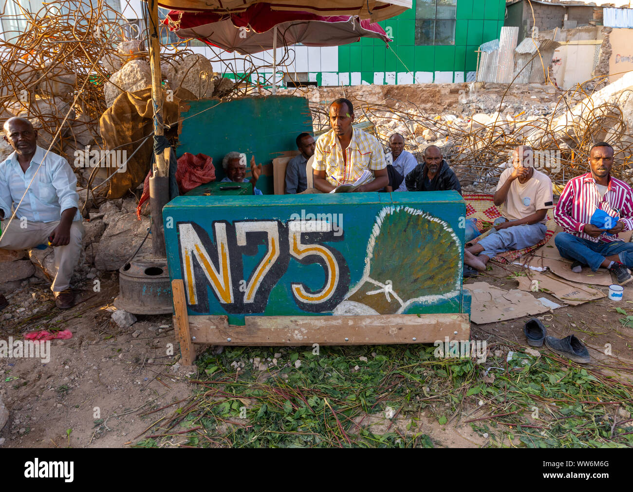 Khat sellers n75, Woqooyi Galbeed region, Hargeisa, Somaliland Stock ...