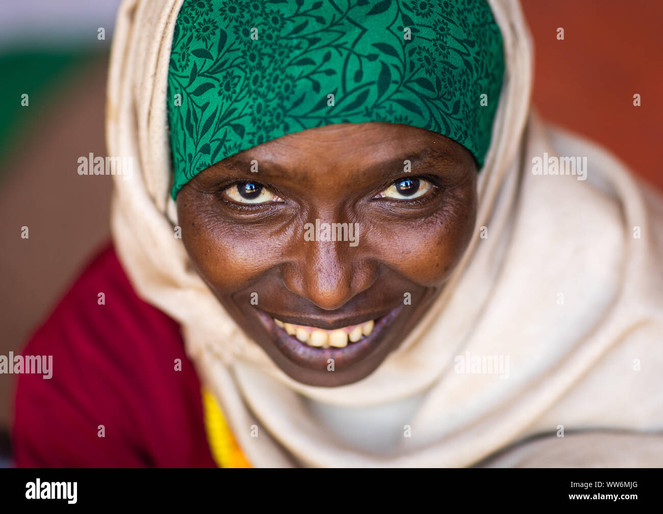 Oromo woman in traditional clothing during Sheikh Hussein pilgrimage ...