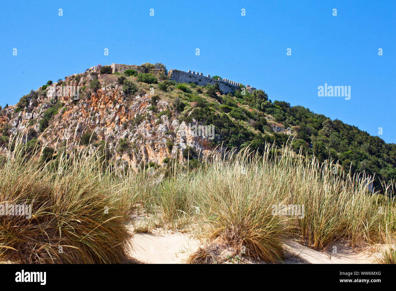 Ruin Paleo KÃ¡stro on the Cape KoryphÃ¡sion at the Peloponnese in ...