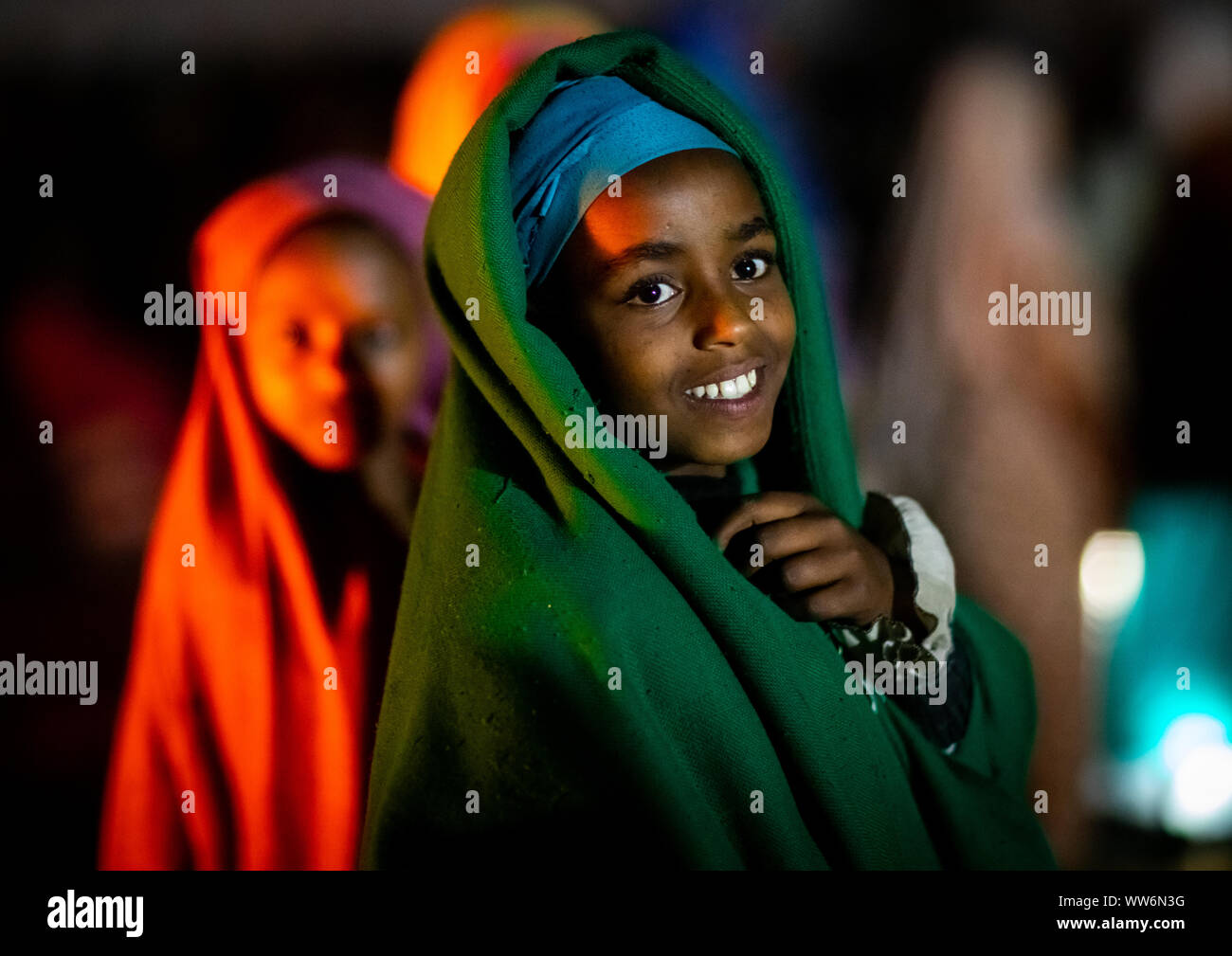 Portrait of a smiling oromo girl, Oromia, Sheik Hussein, Ethiopia Stock ...