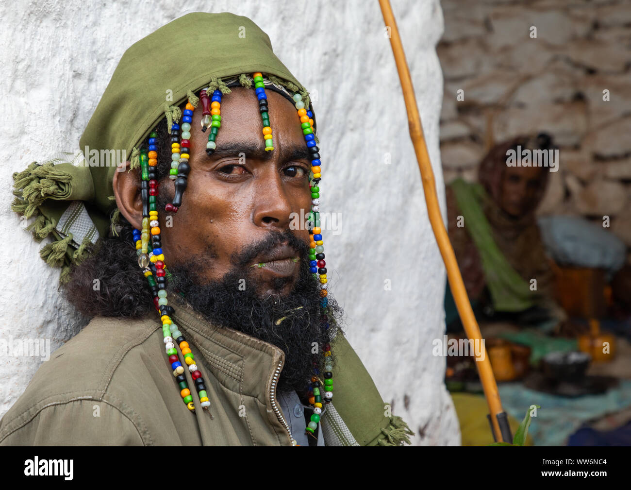 Oromo pilgrim chewing khat in Sheikh Hussein shrine, Oromia, Sheik ...