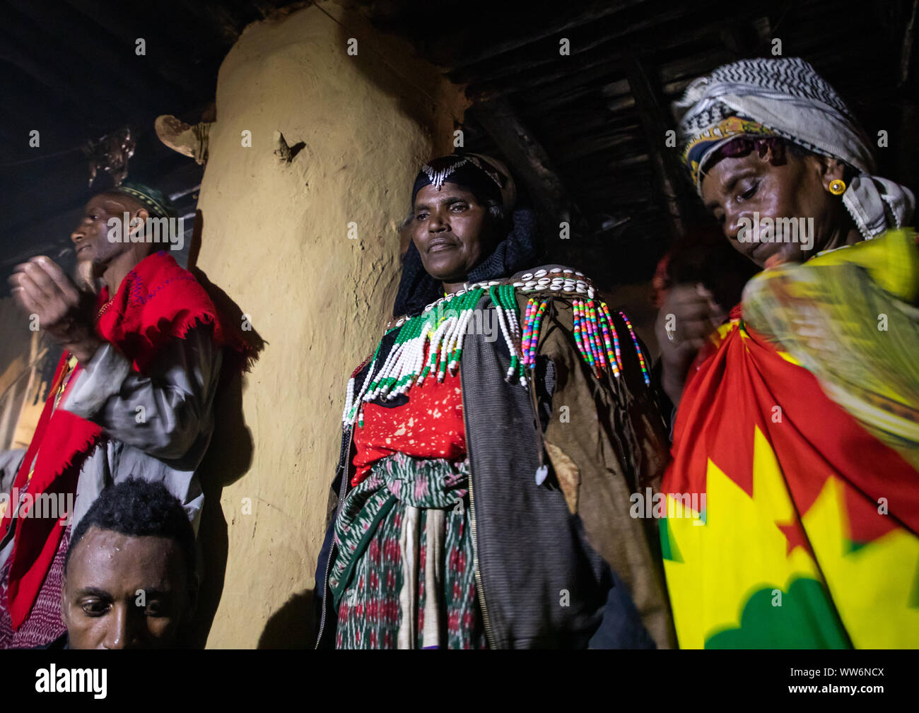 Oromo pilgrims singing in the shrine of sufi Sheikh Hussein , Oromia ...