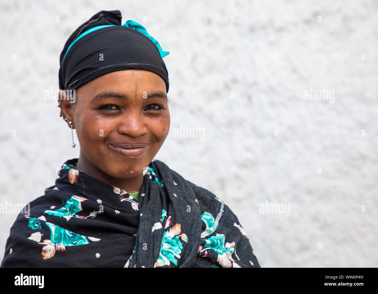 Portrait of an ethiopian woman, Harari region, Harar, Ethiopia Stock ...