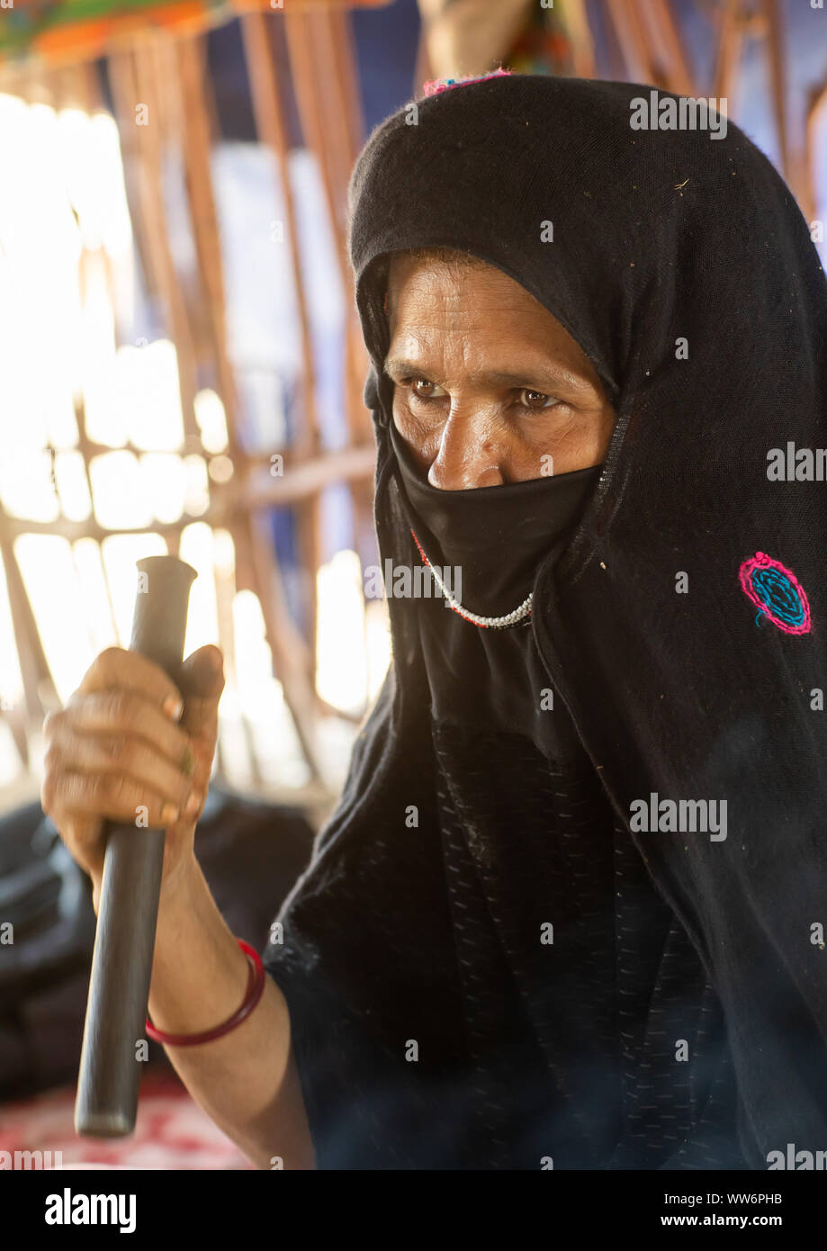 Portrait of a veiled Rashaida tribe woman, Northern Red Sea, Massawa ...