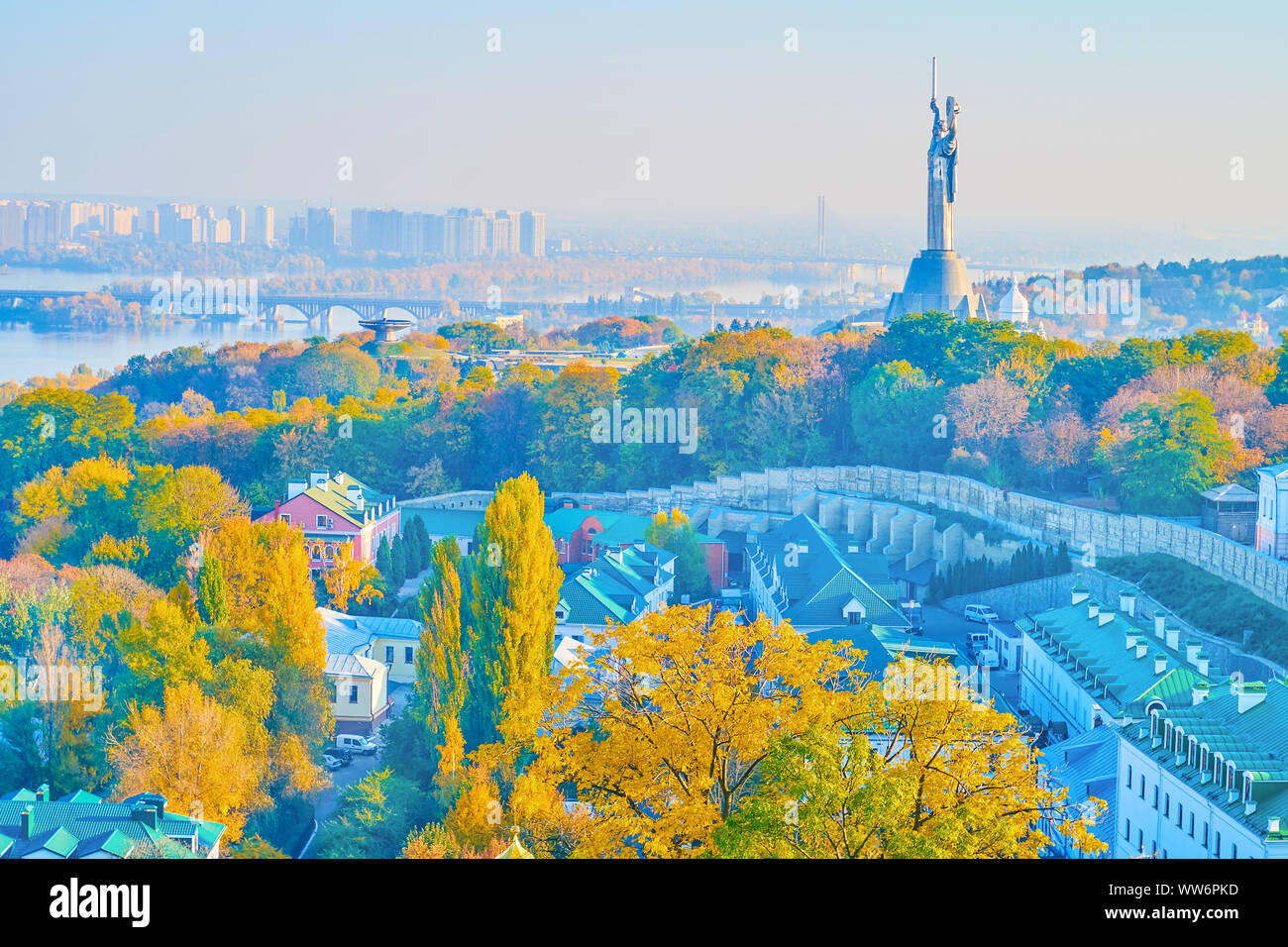 The large statue Motherland Monument is the symbol of the victory in ...