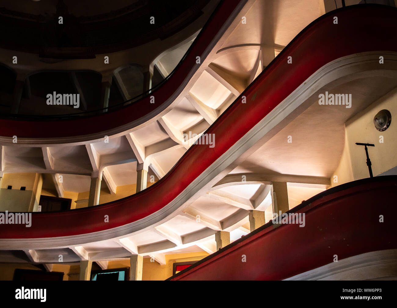 Balconies inside the old opera house from the italian colonial times ...