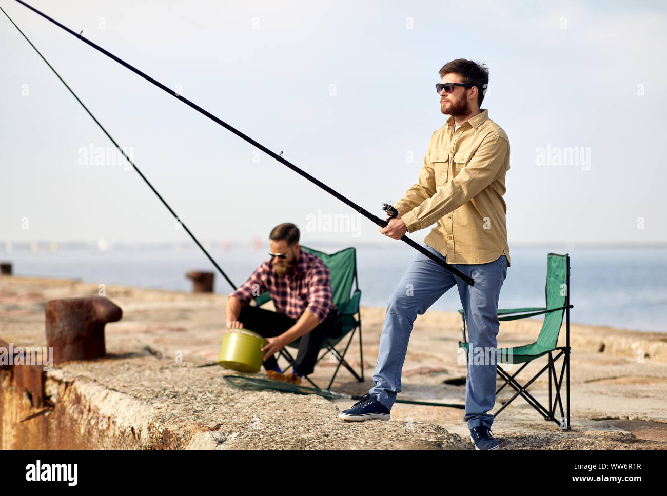 Happy fisher man hi-res stock photography and images - Alamy