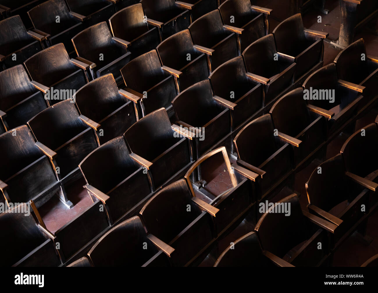 Seats inside the old opera house from the italian colonial times ...