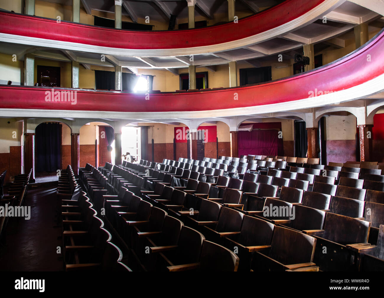 Seats inside the old opera house from the italian colonial times ...