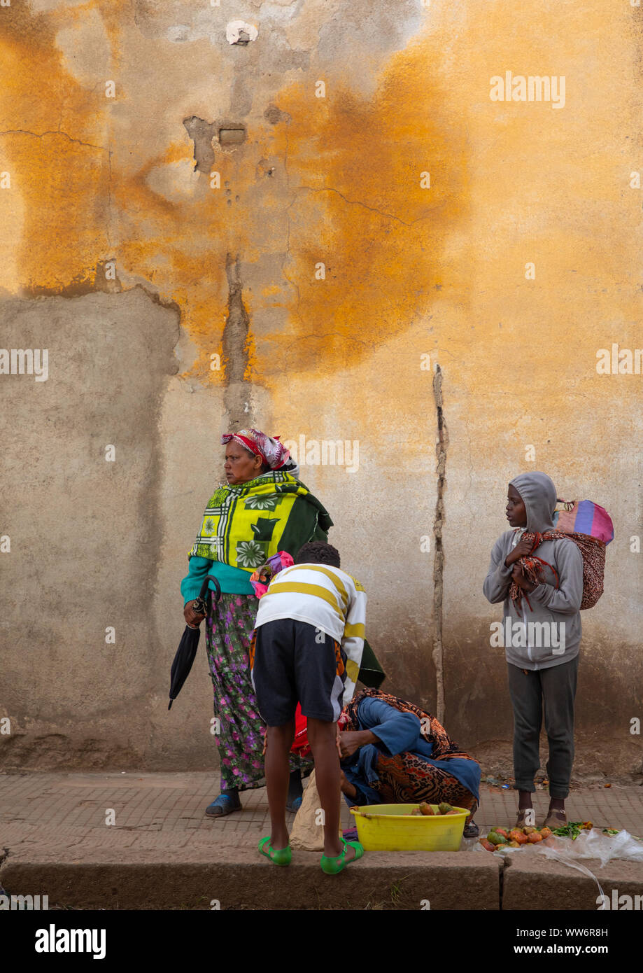 Eritrean people in the street, Central region, Asmara, Eritrea Stock ...