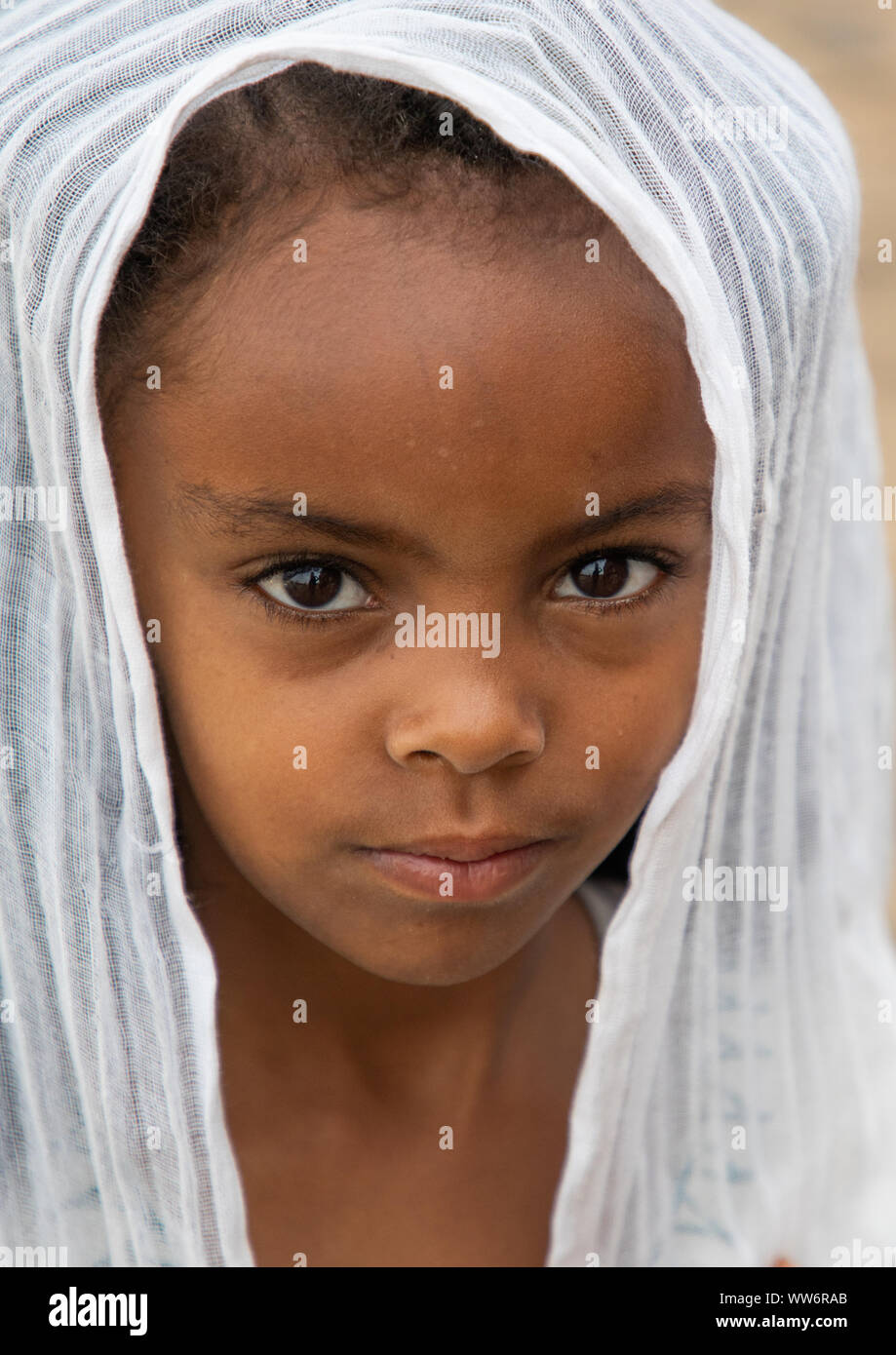 Portrait of an orthodox girl, Central region, Asmara, Eritrea Stock ...