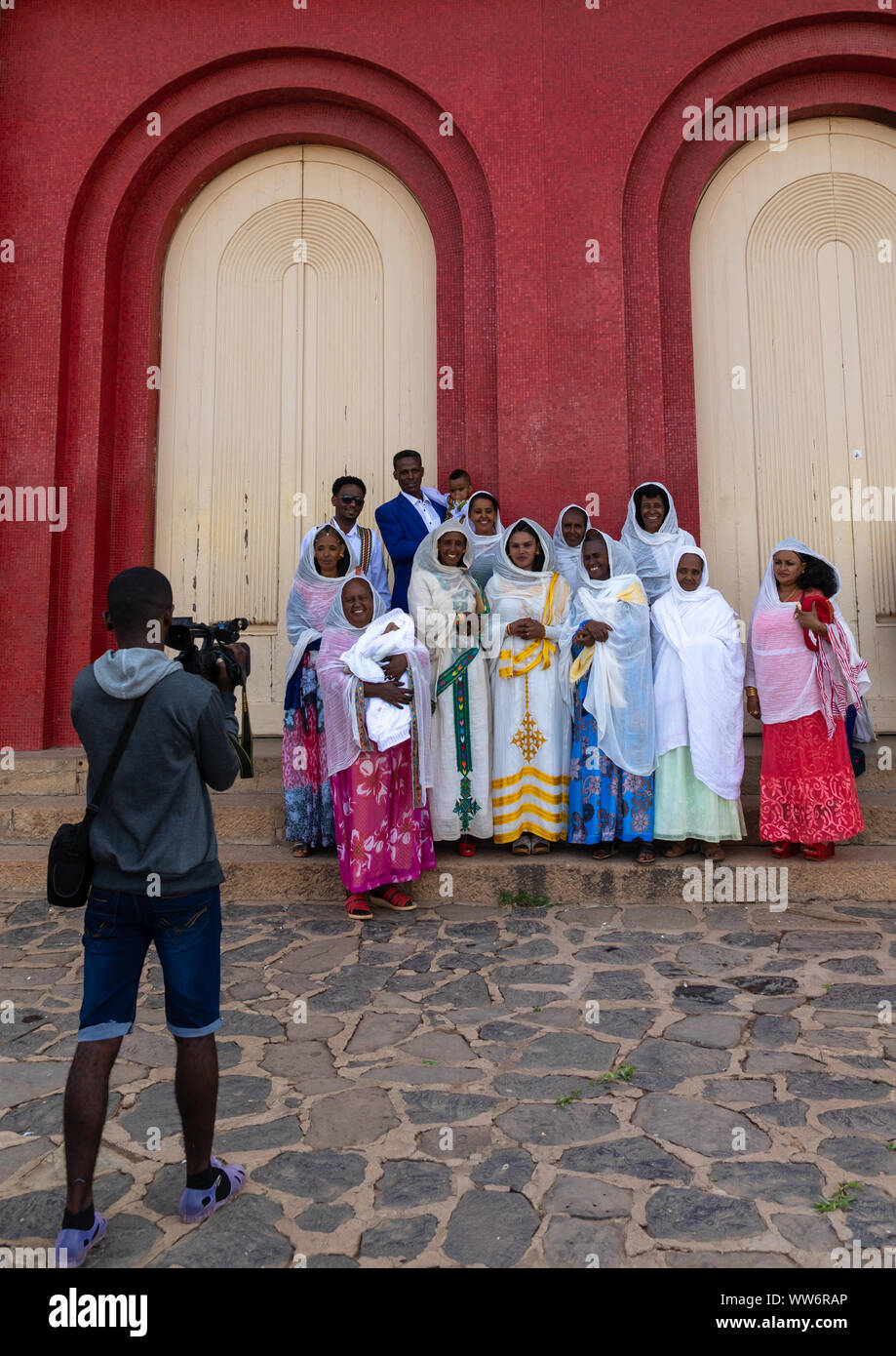 Eritrean people at enda mariam orthodox cathedral, Central region ...