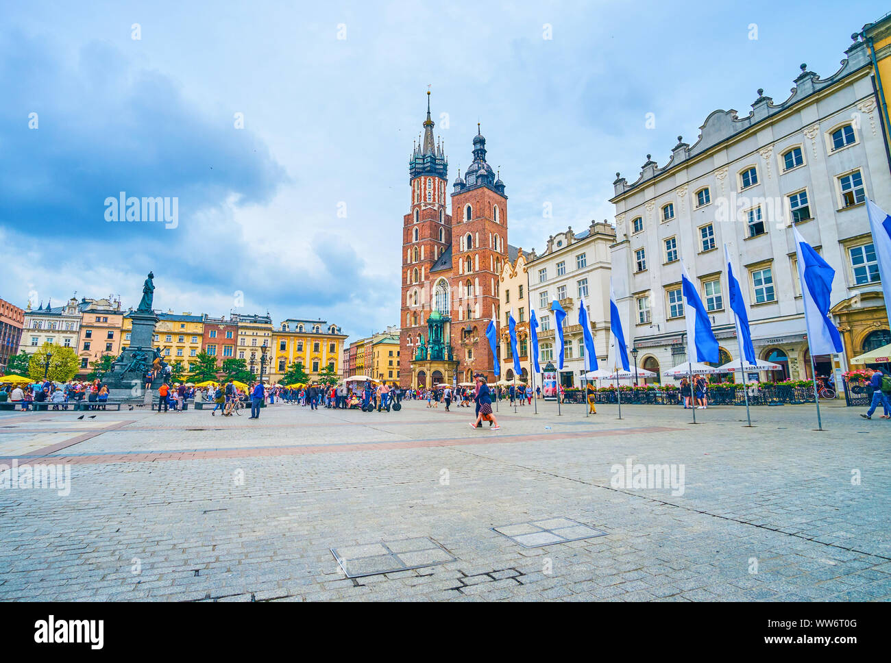 KRAKOW, POLAND - JUNE, 13, 2018: The Main Market Square is the pearl of ...