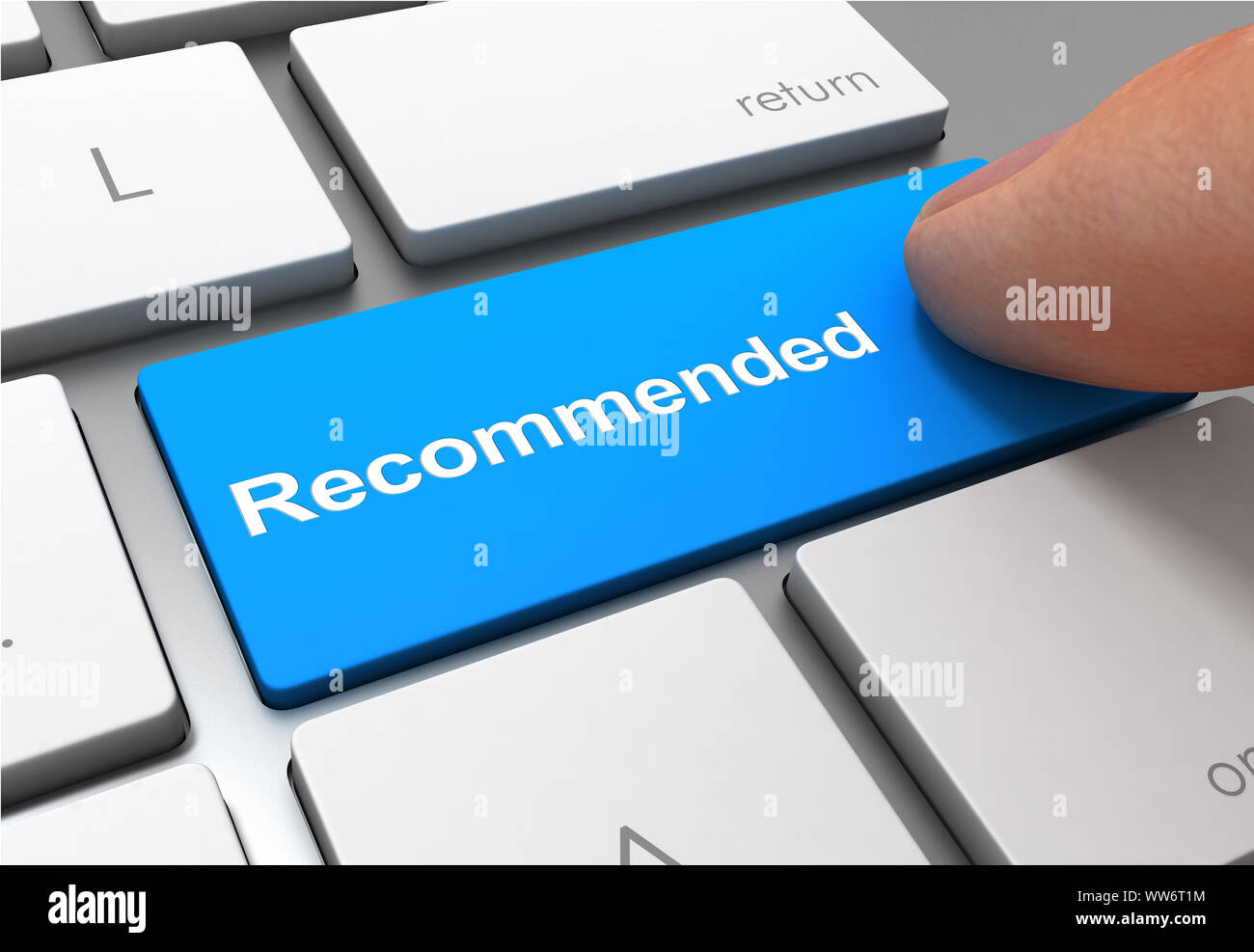 recommended push button concept 3d illustration isolated Stock Photo ...