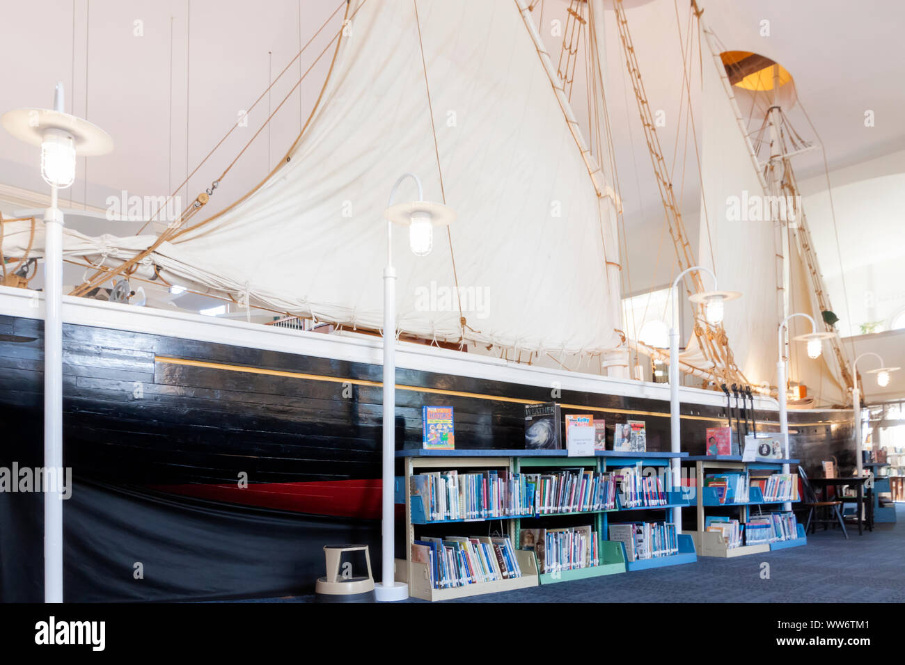 Half scale model of historical schooner, Rose Dorothea, inside ...