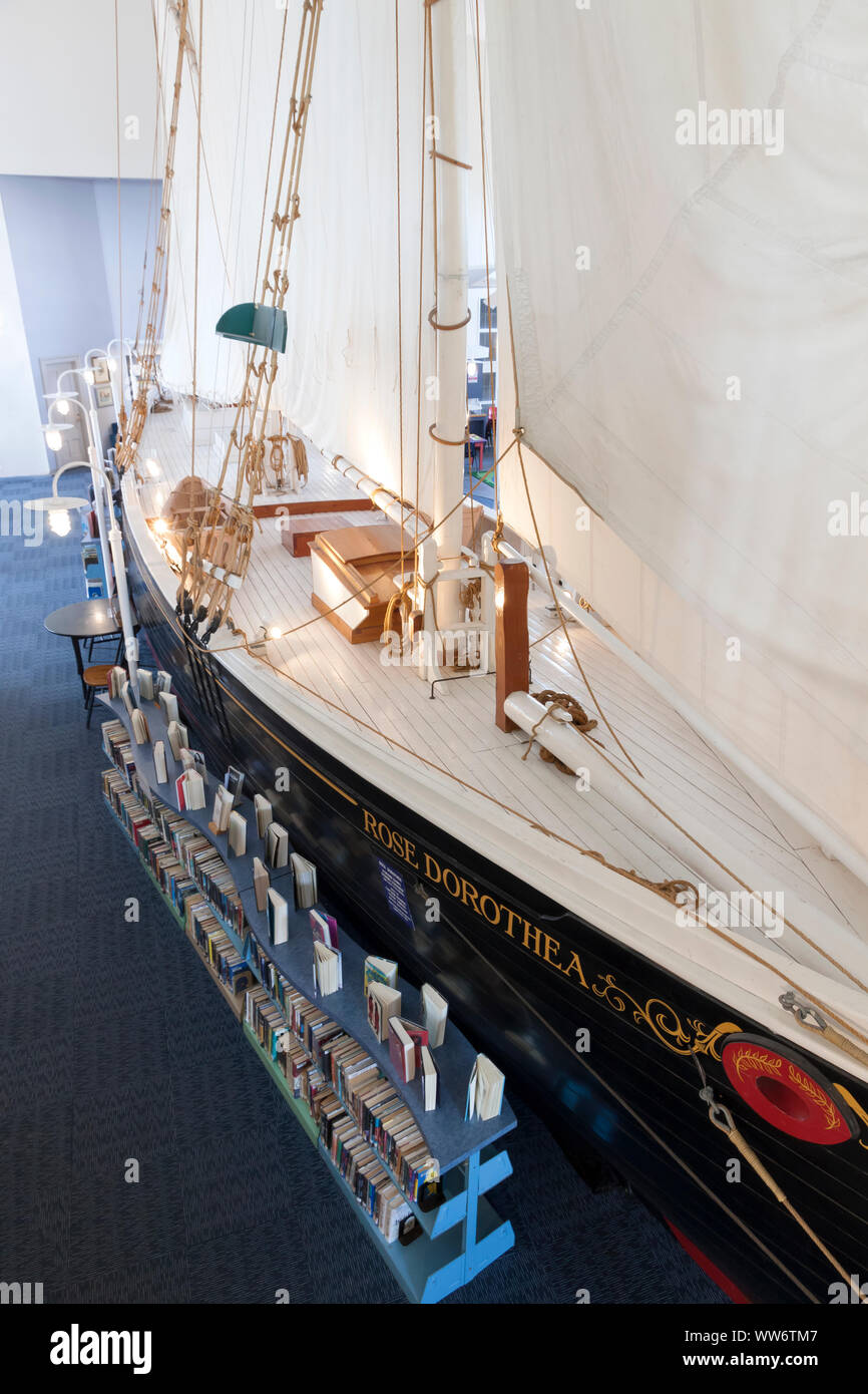 Half scale model of historical schooner, Rose Dorothea, inside ...