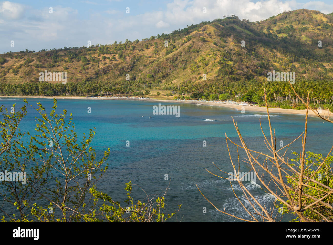 Beautiful landscape of Senggigi beach, Lombok island, scenic travel ...