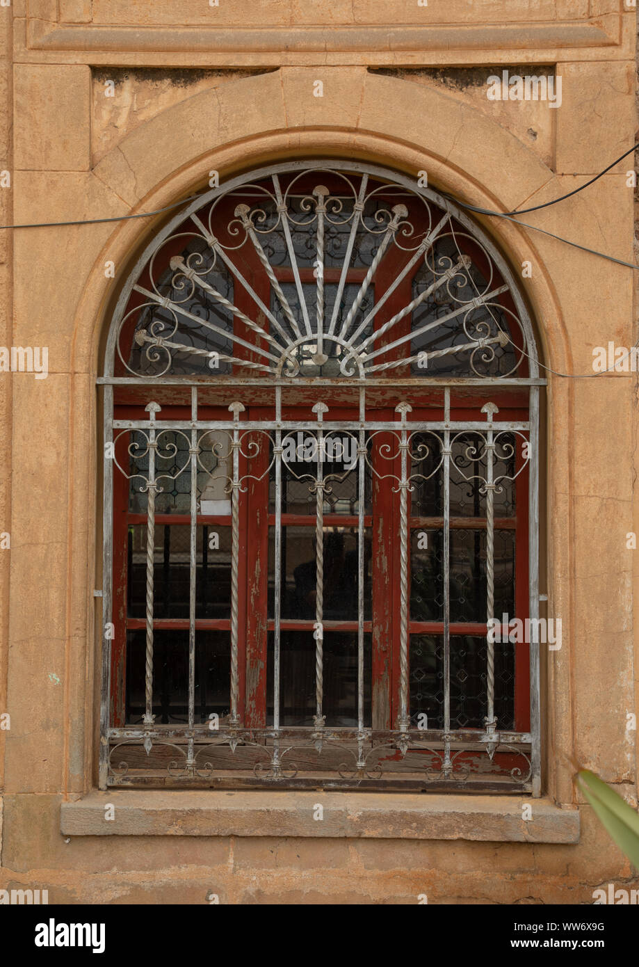 Window of old opera house from the italian colonial times, Central ...