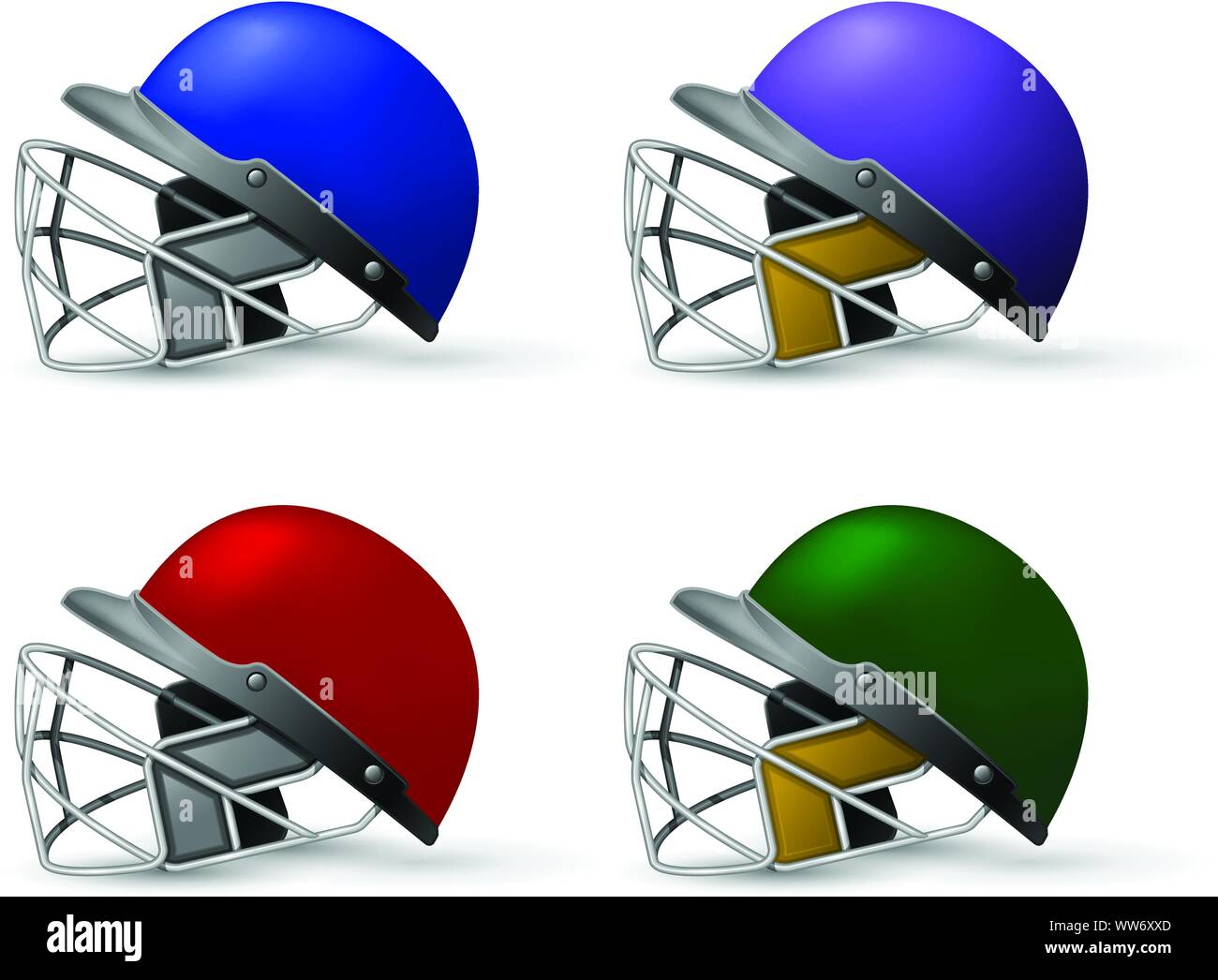 Blue cricket helmet side view Stock Vector Images - Alamy