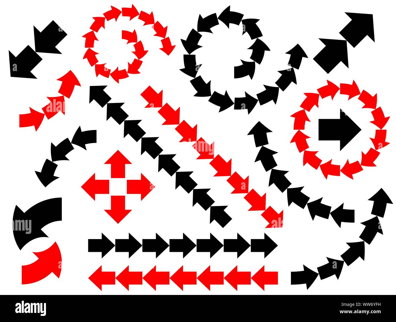 Road sign circular black arrow hi-res stock photography and images - Alamy