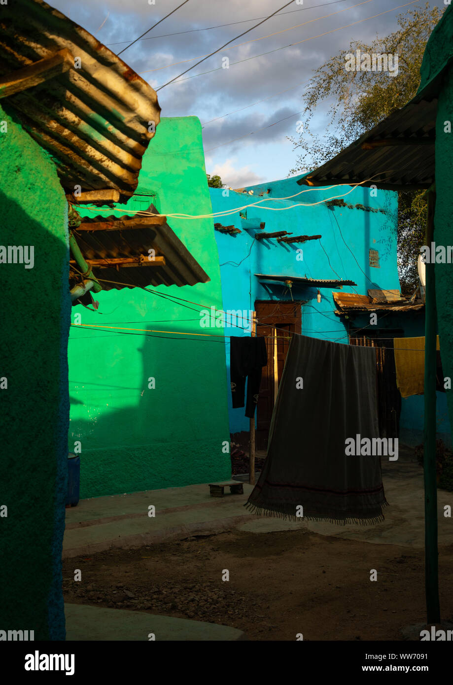 Traditional house in the old town, Harari region, Harar, Ethiopia Stock ...