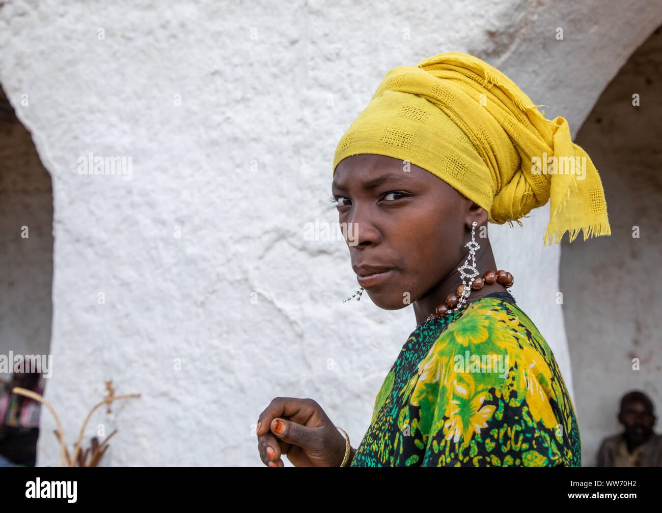 Oromo pilgrim woman in the shrine of sufi Sheikh Hussein , Oromia ...