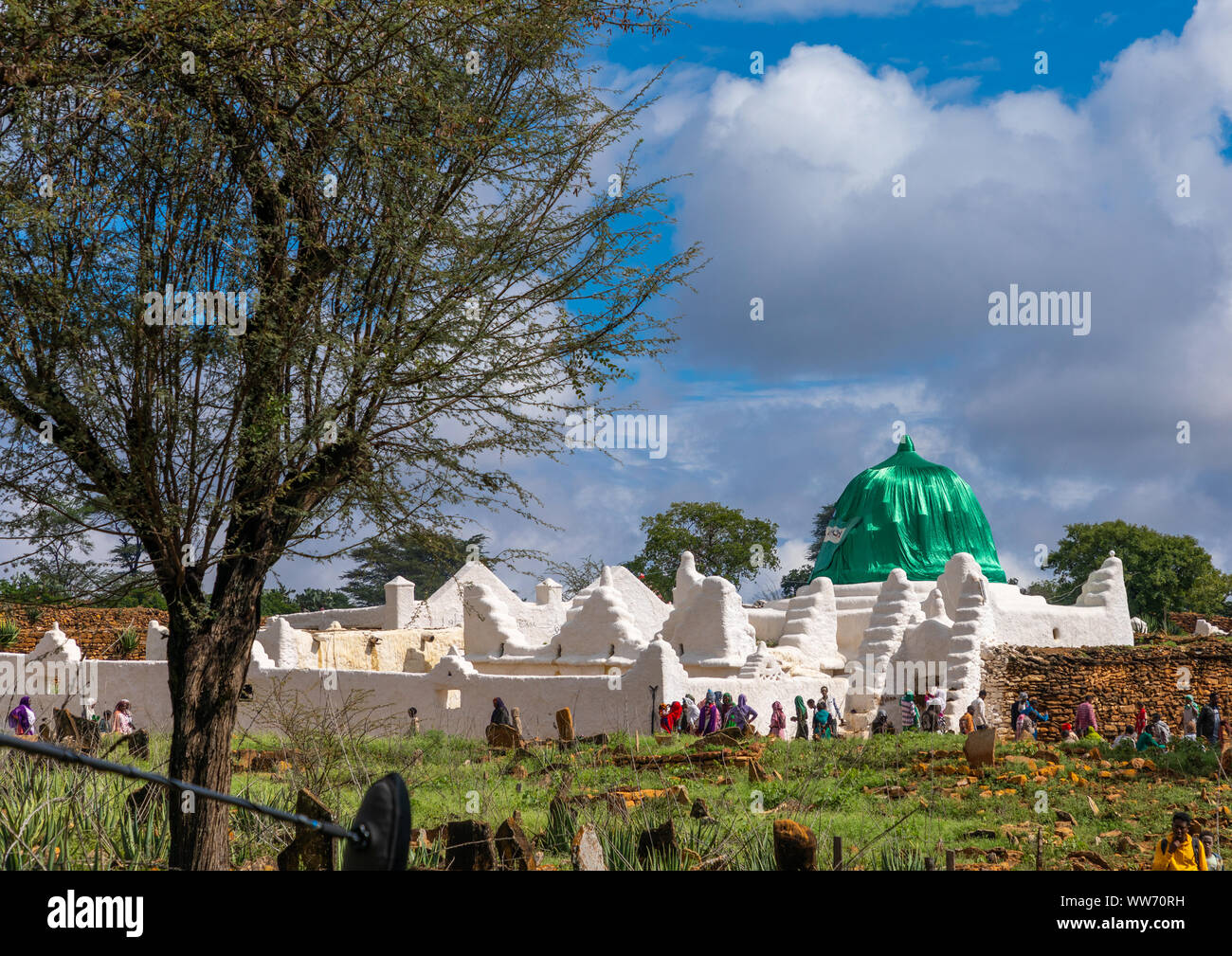 Cemetery in front of the shrine which hosts the tomb of sufi Sheikh ...